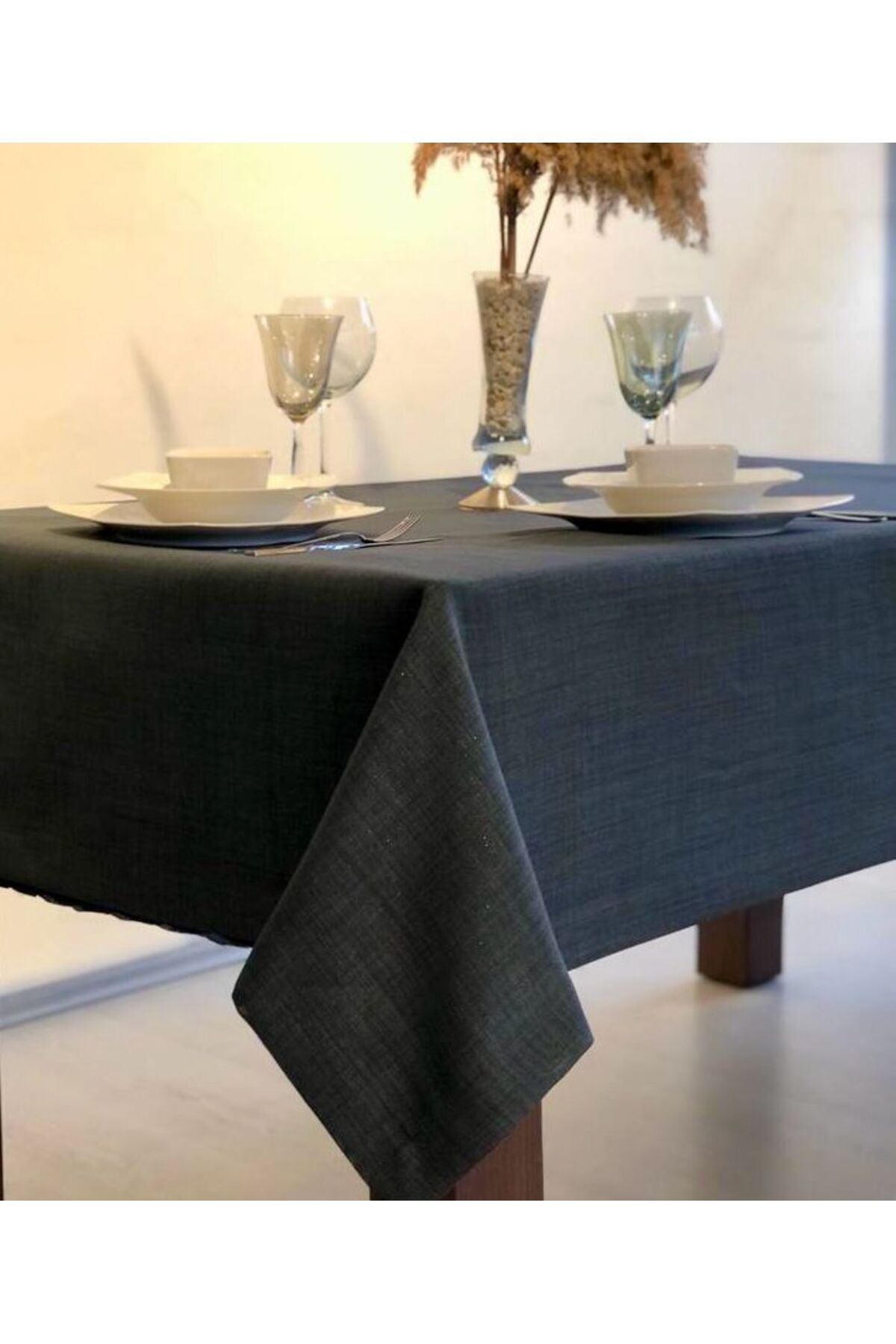 Butikhome Verona-antrasit Simli Keten Modern Ve Sade Masa Örtüsü Fiyatı, Yorumları - Trendyol