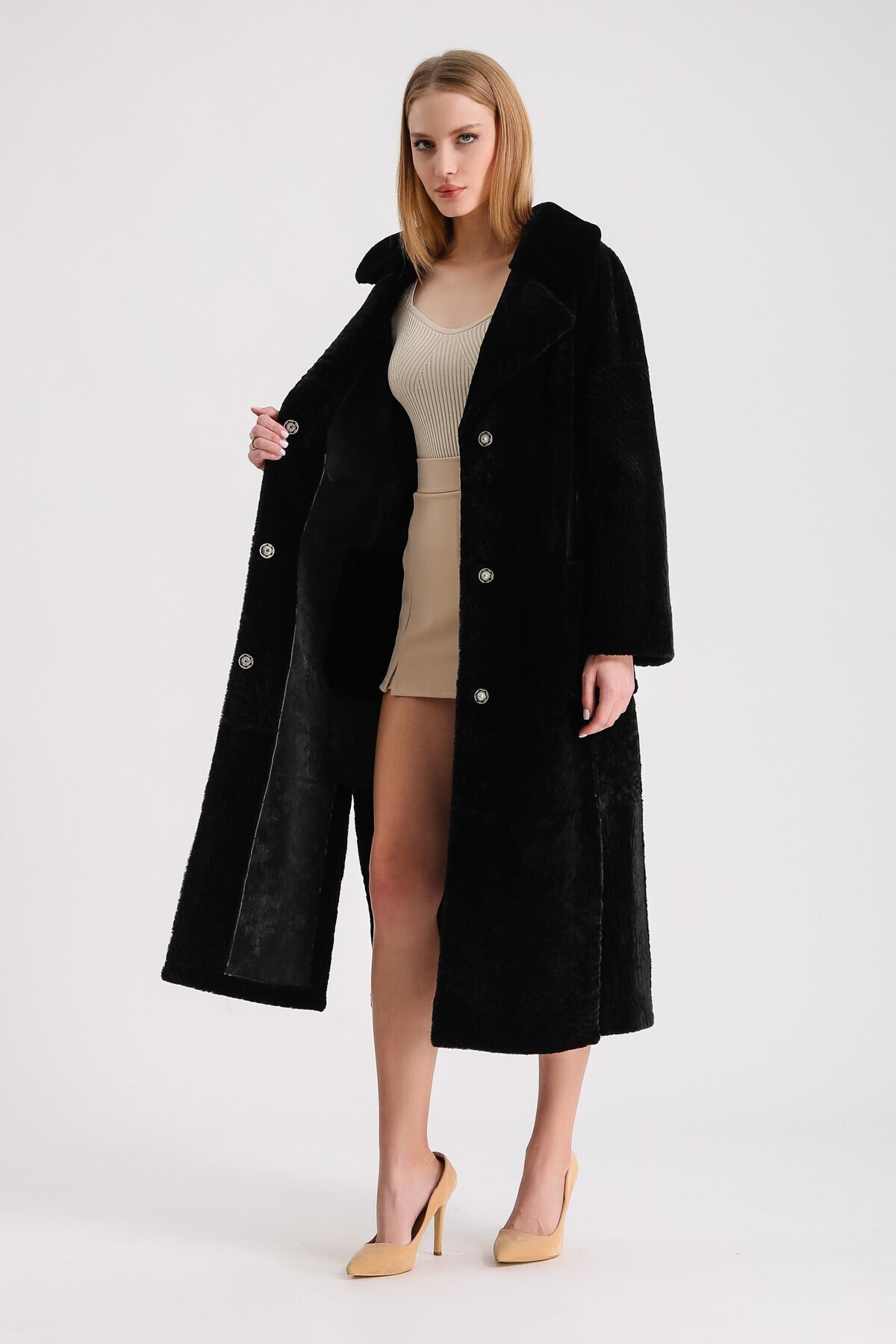 Leather Club Siyah Çift Taraflı Astragan Kürk Kaban Fiyatı, Yorumları ...