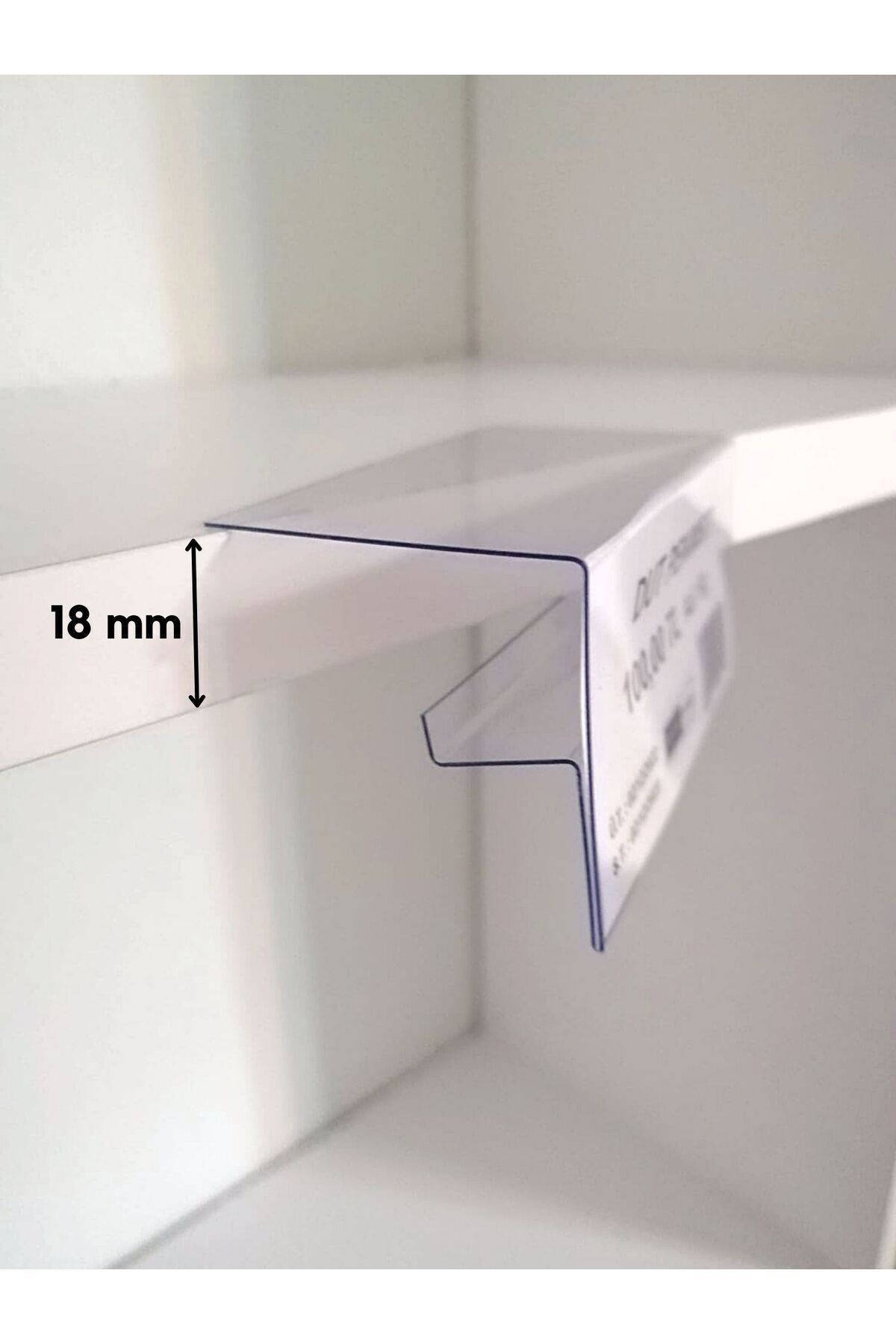 Şeffaf Etiket 10 Adet PVC Etiketlik 18 mm Ahşap Raflar için Şeffaf ...