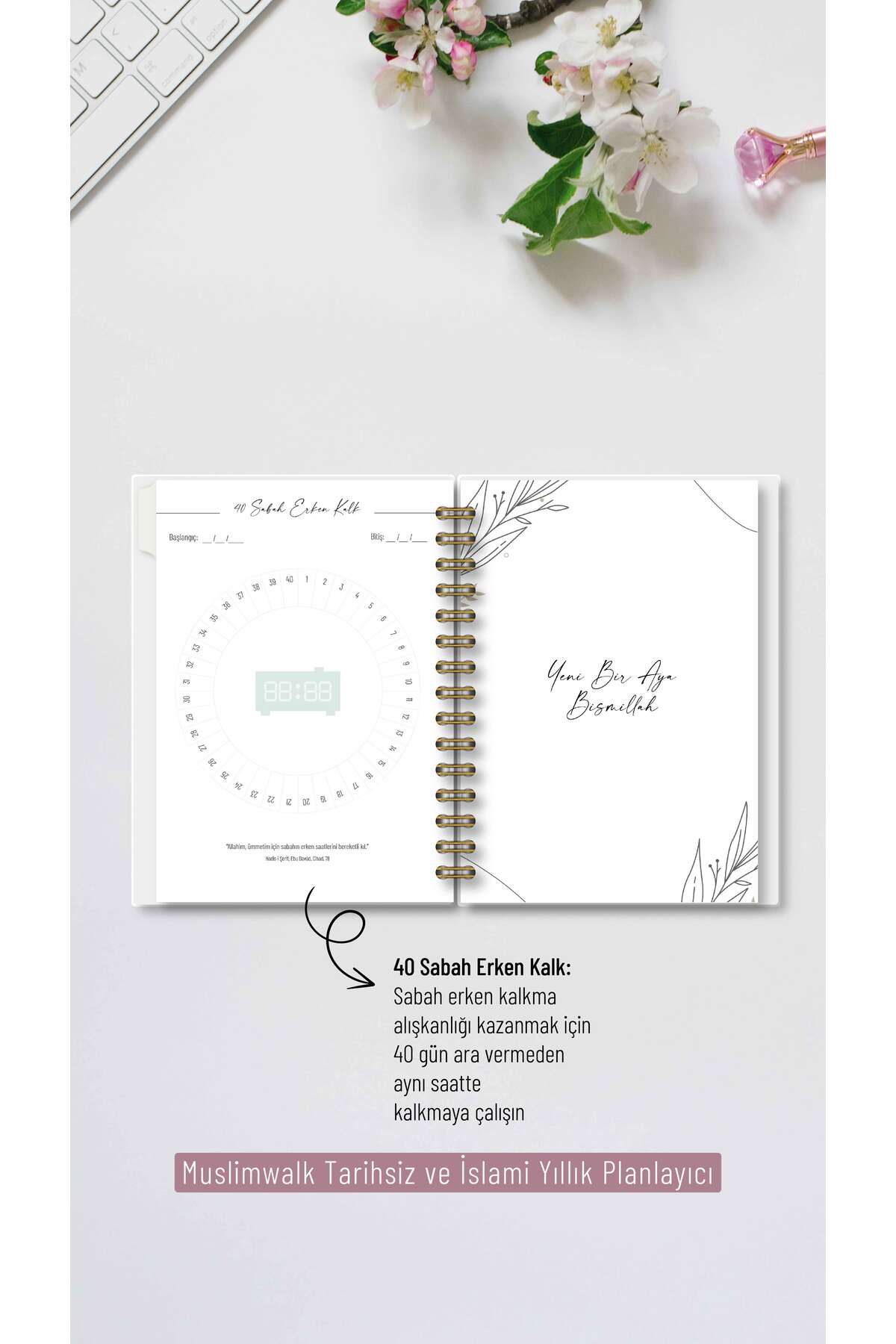 MuslimWalk Rima - Tarihsiz ve İslami Yıllık Planlayıcı + 2 Sayfa ...