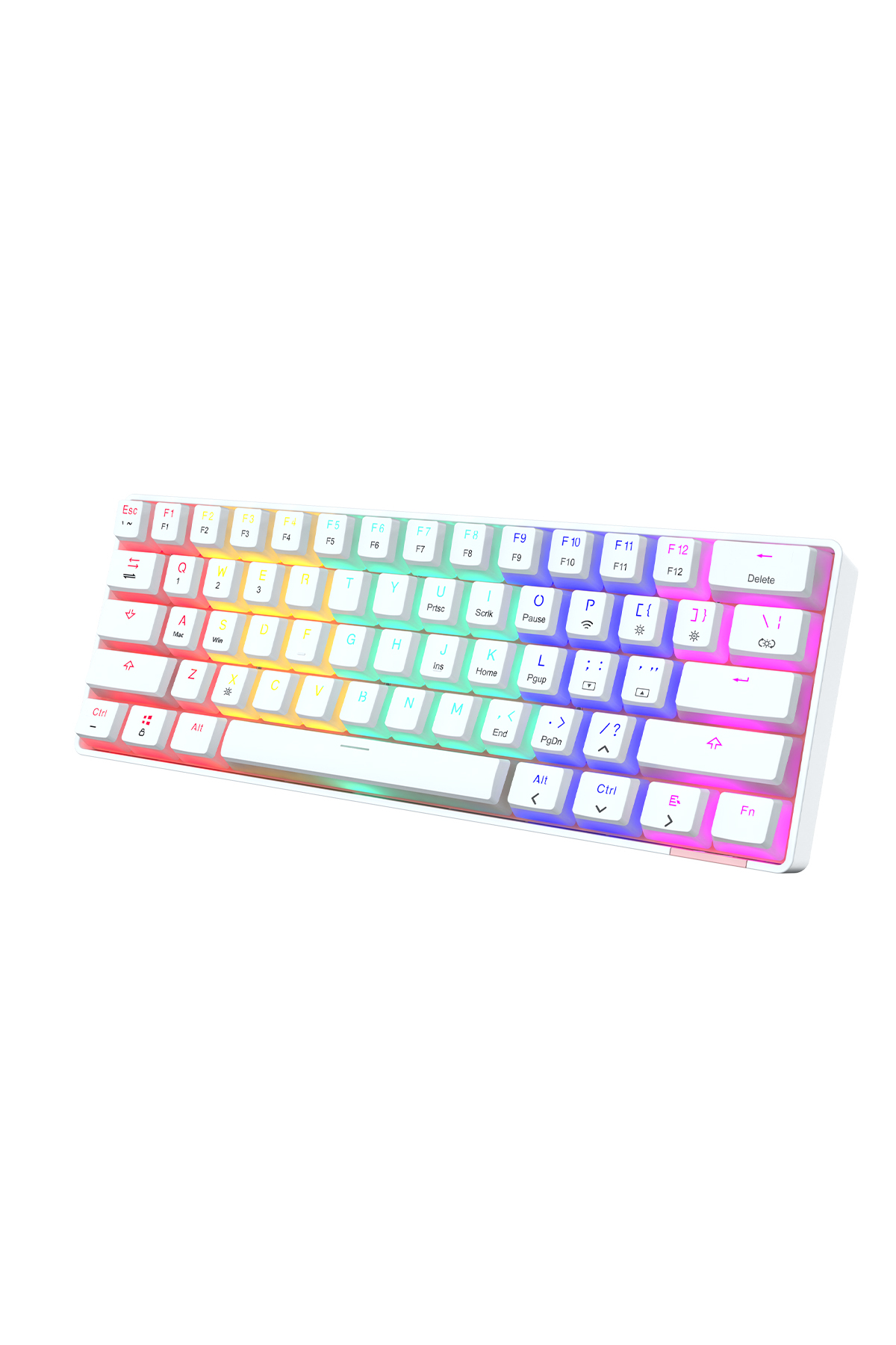 Sarftech Stk61 Beyaz Rgb Ledli Tam Mekanik Kahverengi Switch Gaming ...