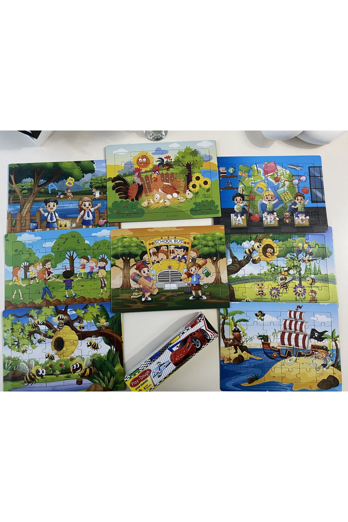 YILDIZ PUZZLE 8'Lİ 30 PARÇA KÜÇÜK BOY ARKASI BOYAMALI YAPBOZ+ 12'Lİ ...