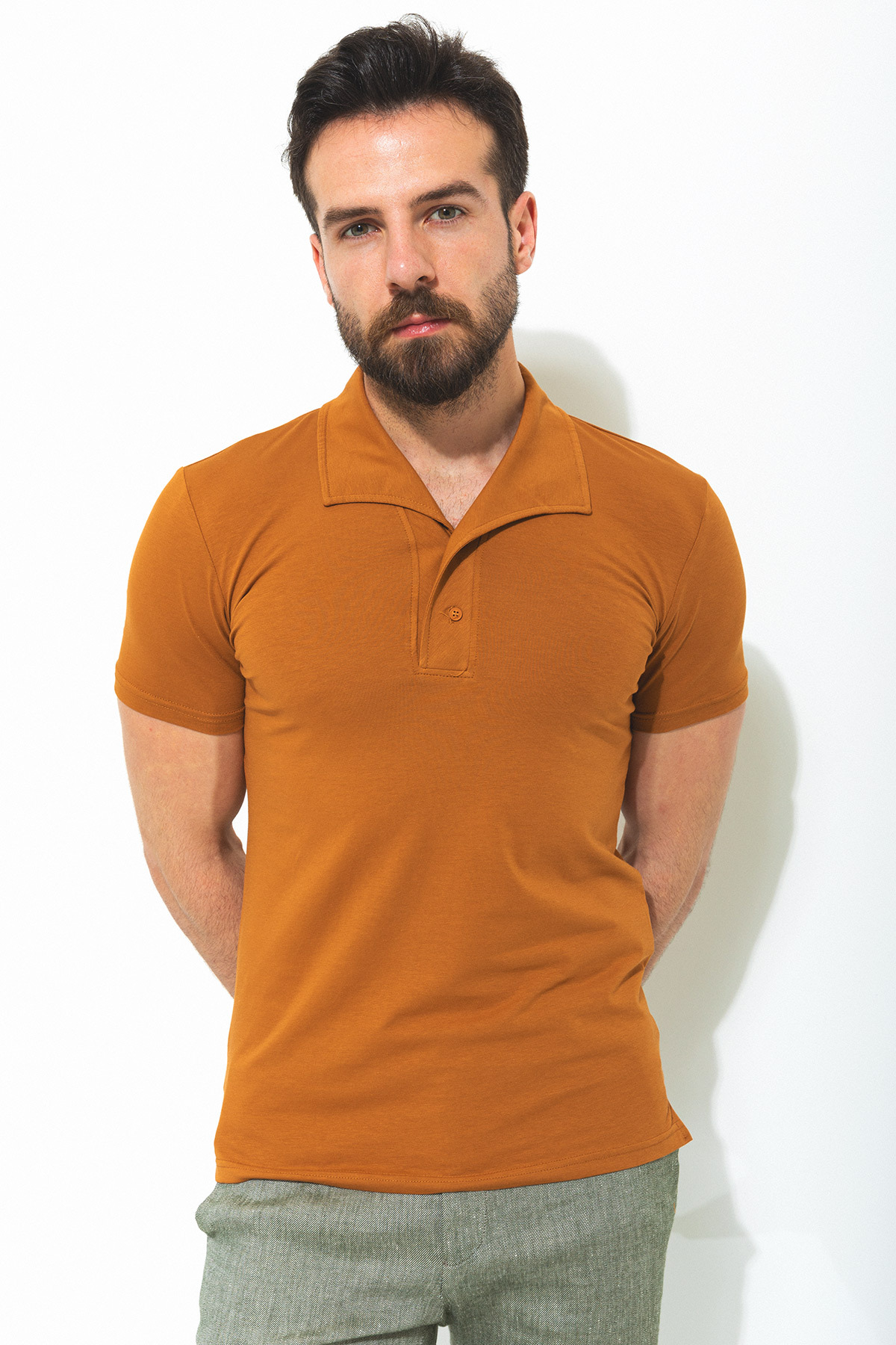 Mcr Düz Kamel Rengi Slim Fit Apaç Yaka Erkek T-shirt Fiyatı, Yorumları ...