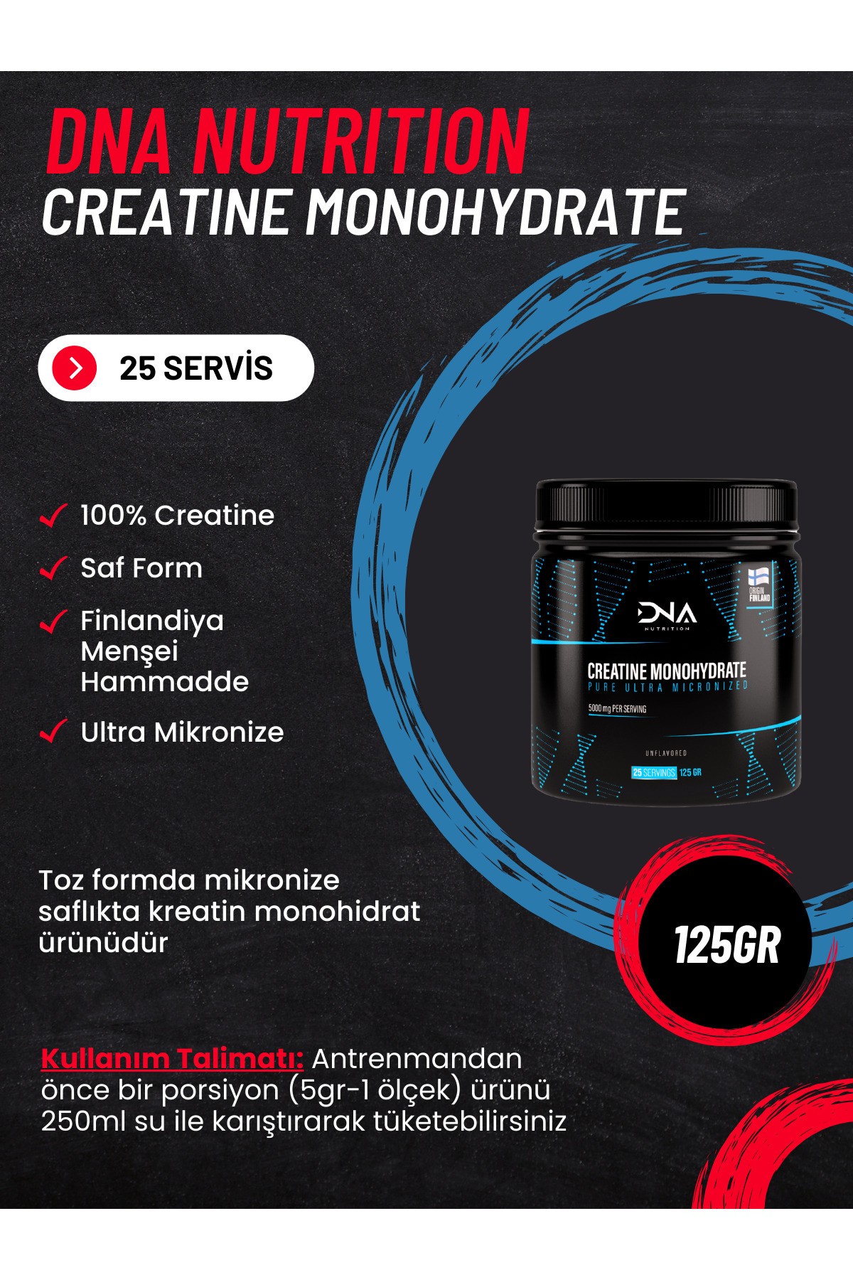 Dna Nutrition Creatine Monohydrate 125gr Fiyatı, Yorumları - Trendyol