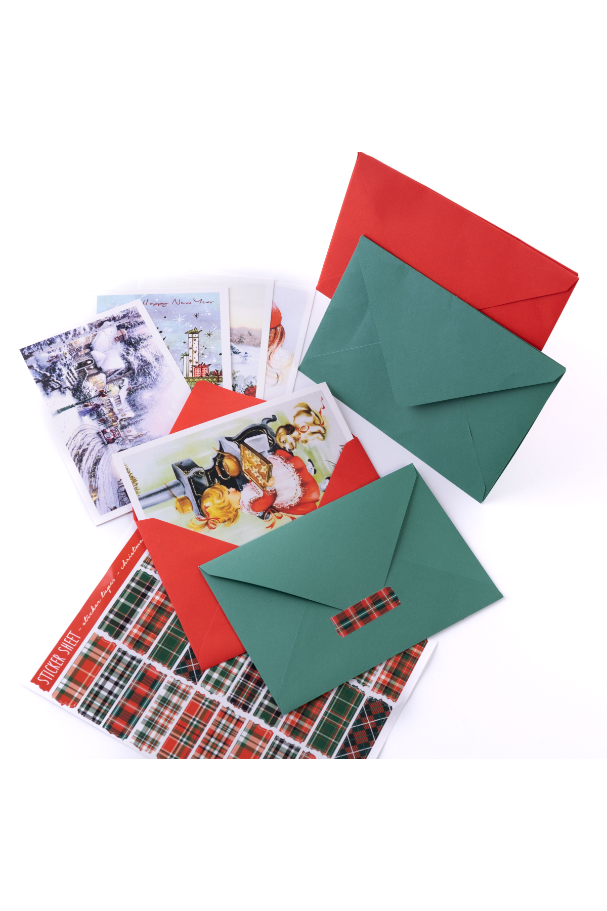 Bimotif 15 Parça Kartpostal, Zarf Ve Stickerlı Yılbaşı Seti 1 Adet ...