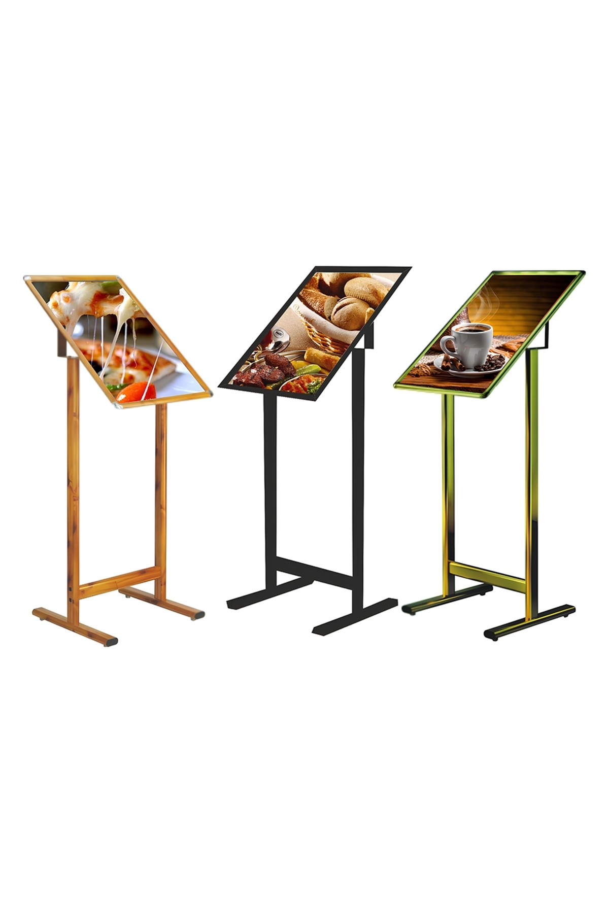 ÖzgürceSeç Gold Çift T Ayaklı Kaldırım Reklam Poster Menü Panosu B2 ...