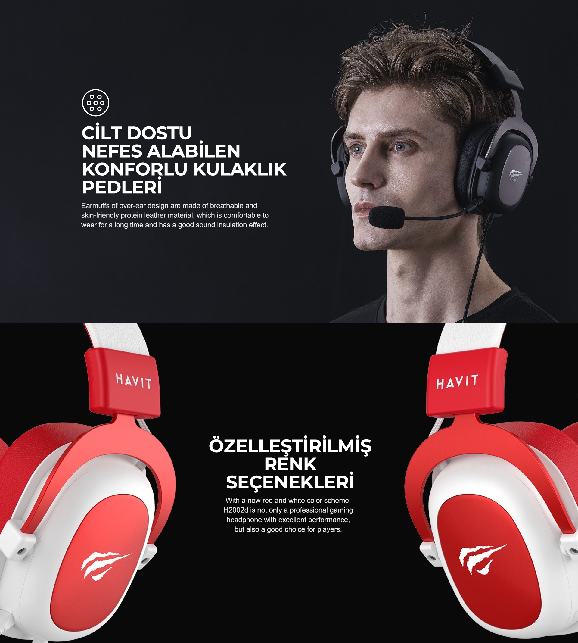 Havit Gamenote H2002D Mikrofonlu Gaming Kulaklık Kırmızı Beyaz - Fiyatı ...