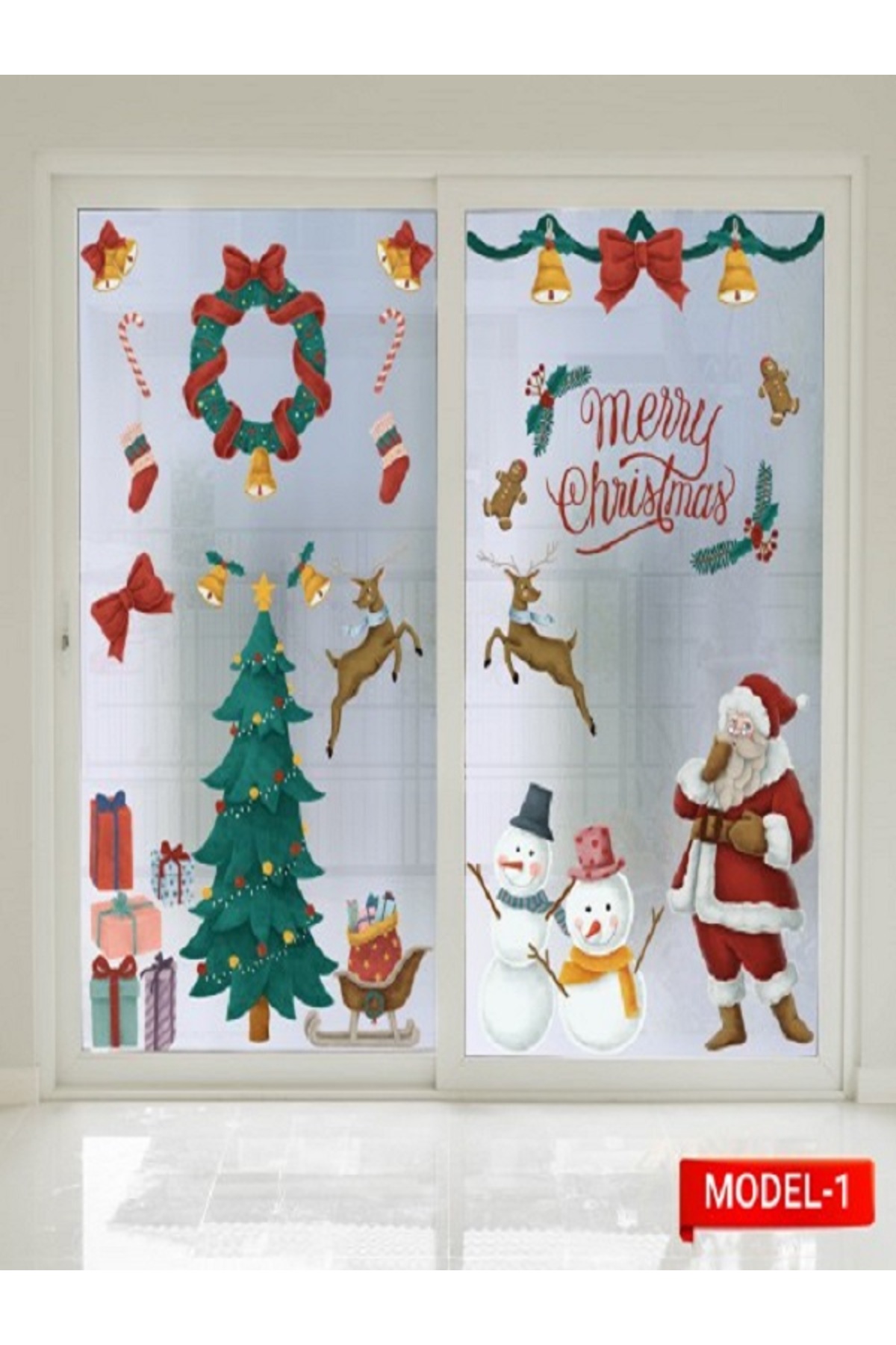 Akıllı Kağıt Statik Kağıt Yılbaşı Cam Süsleri Sticker 100x100 Cm ...