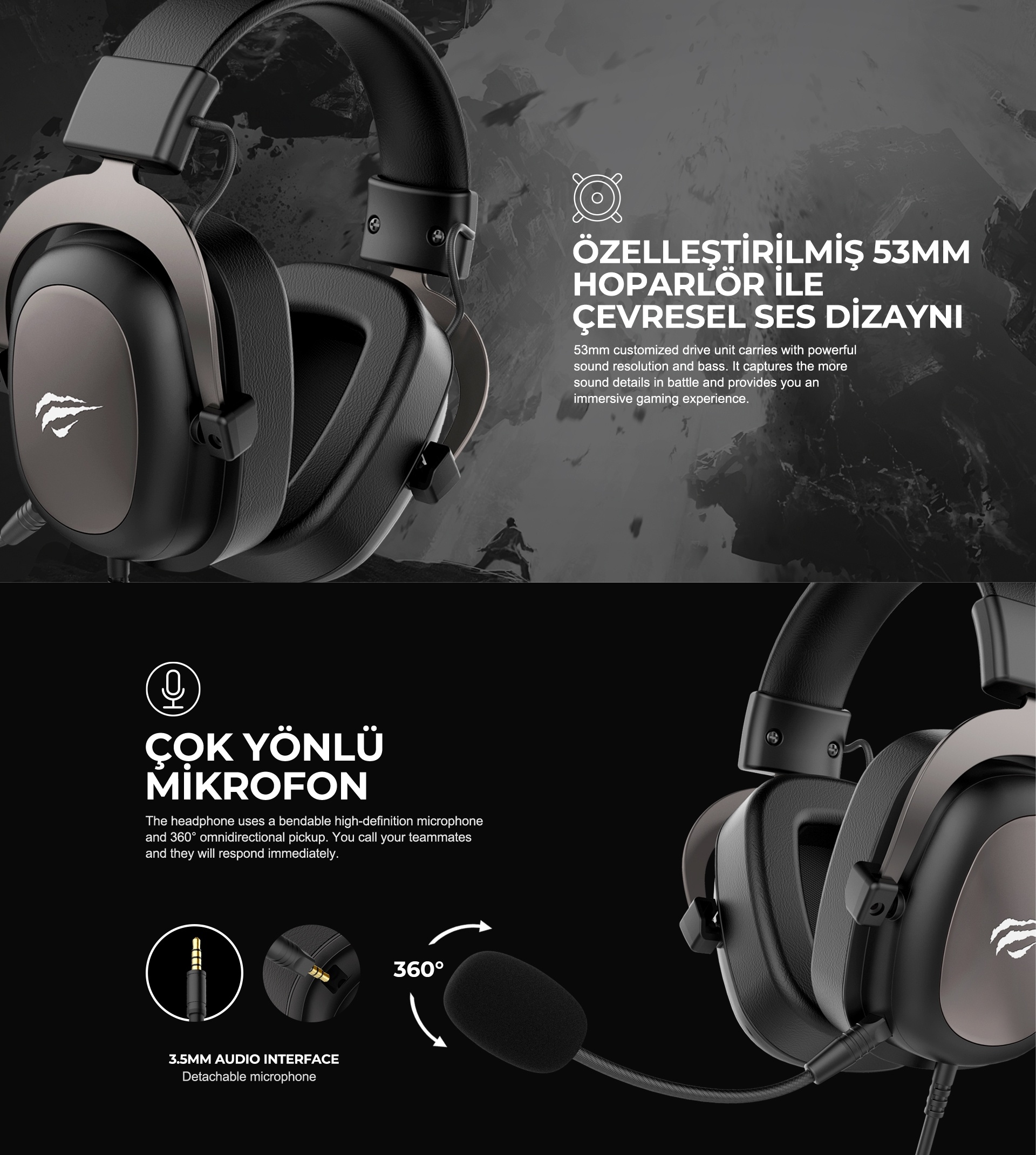 Havit Gamenote H2002D Mikrofonlu Gaming Kulaklık Mor Beyaz - Fiyatı ...