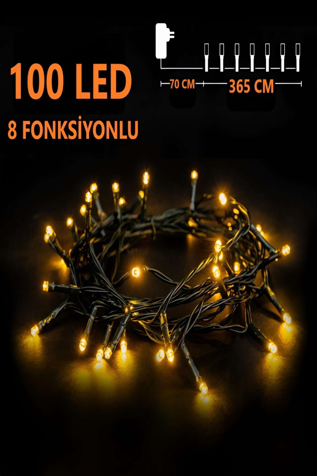 Kenko 100 Ledli 8 Modlu 435cm Fişli Sarı Lamba Günışığı Led Lamba ...