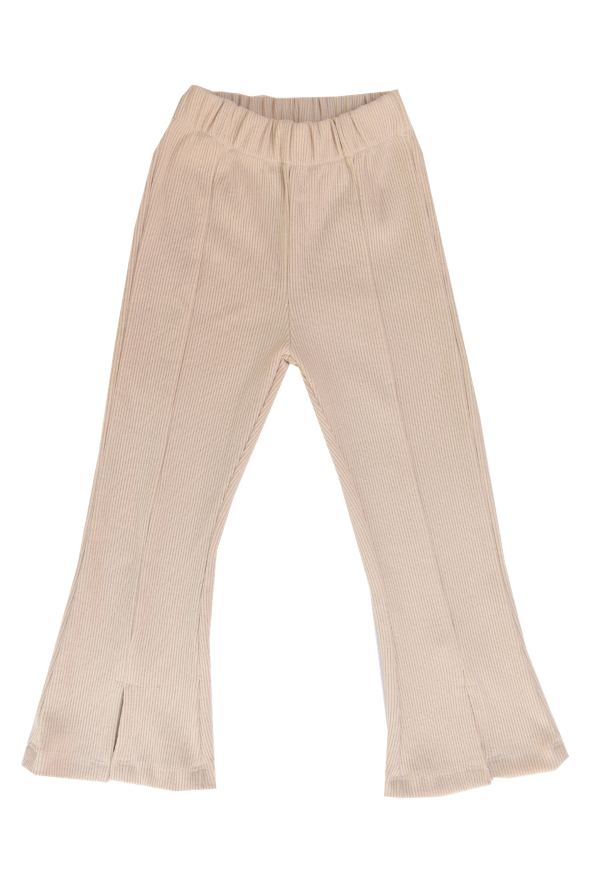 LUESS Kız Çocuk Fitilli Yırtmaç Detaylı Ispanyol Paça Tayt-bej-6-7 Yaş ...