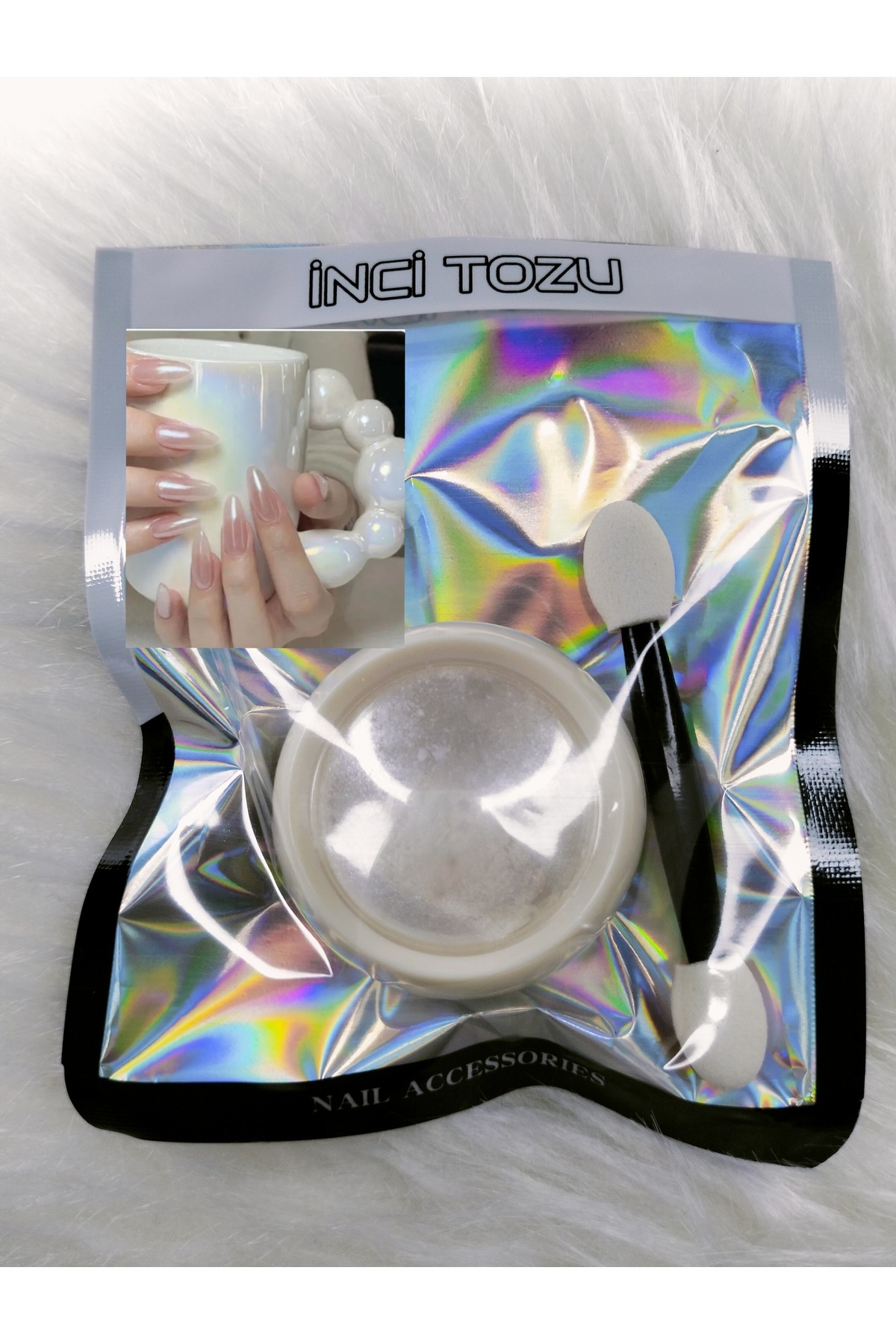 hanyi nails TIRNAK SÜSLEME BEYAZ İNCİ TOZU / FIRÇALI TIRNAK PİGMENTİ ...