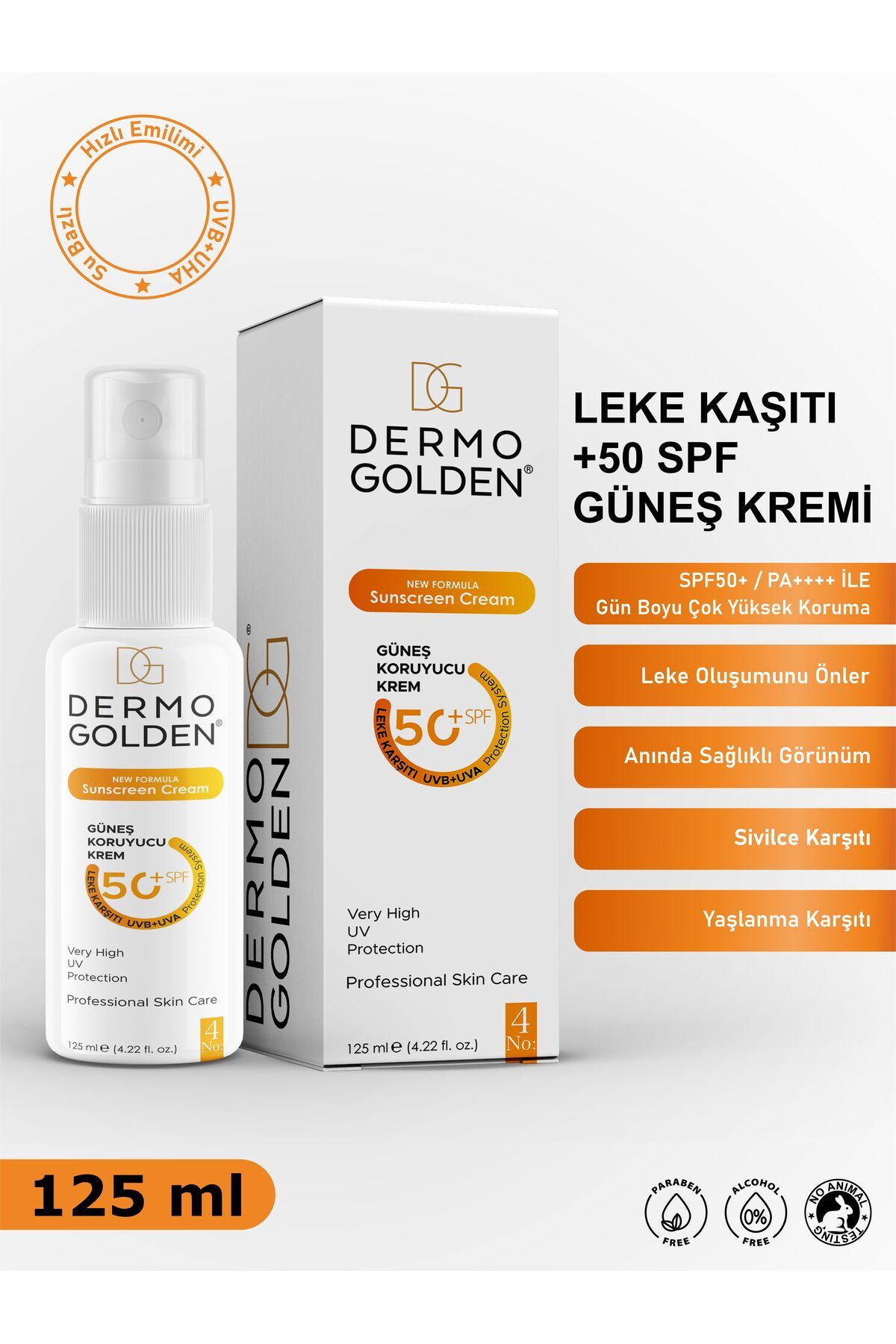 DG DERMO GOLDEN Güneş Kremi Yüksek Koruma Aydınlatıcı Ton Eşitleyici ...