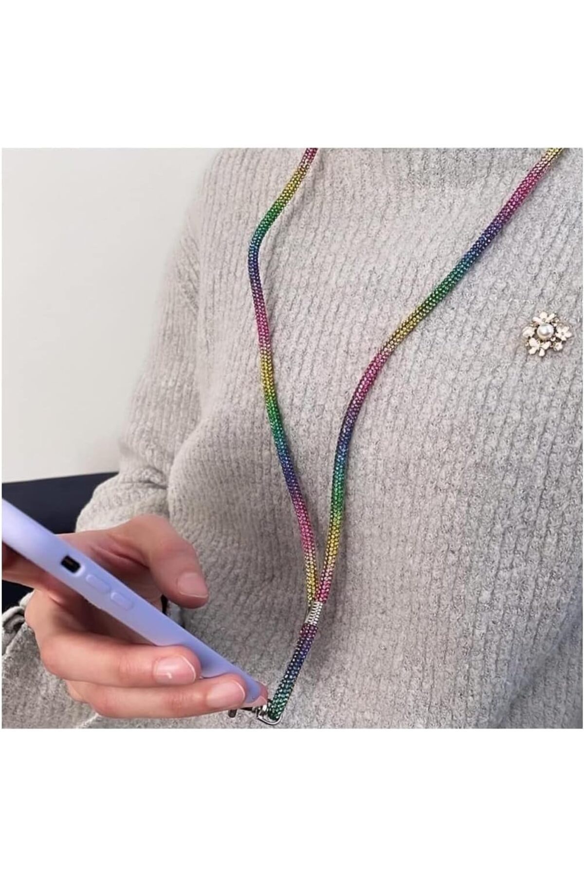 TrendCell Taşlı Telefon Askısı Savaroski Taşlı Janjanlı Renkli Telefon ...