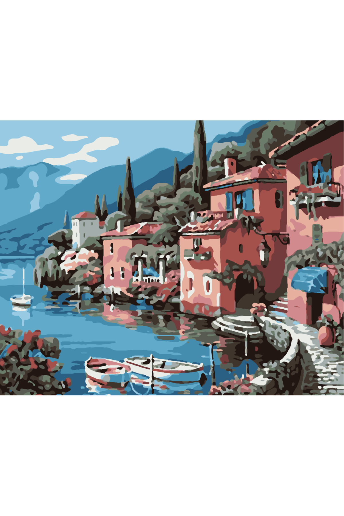 Lamba Cini Sayılarla Boyama Kasnaklı Tablo Seti Fırça Boya Dahil 40x50 ...