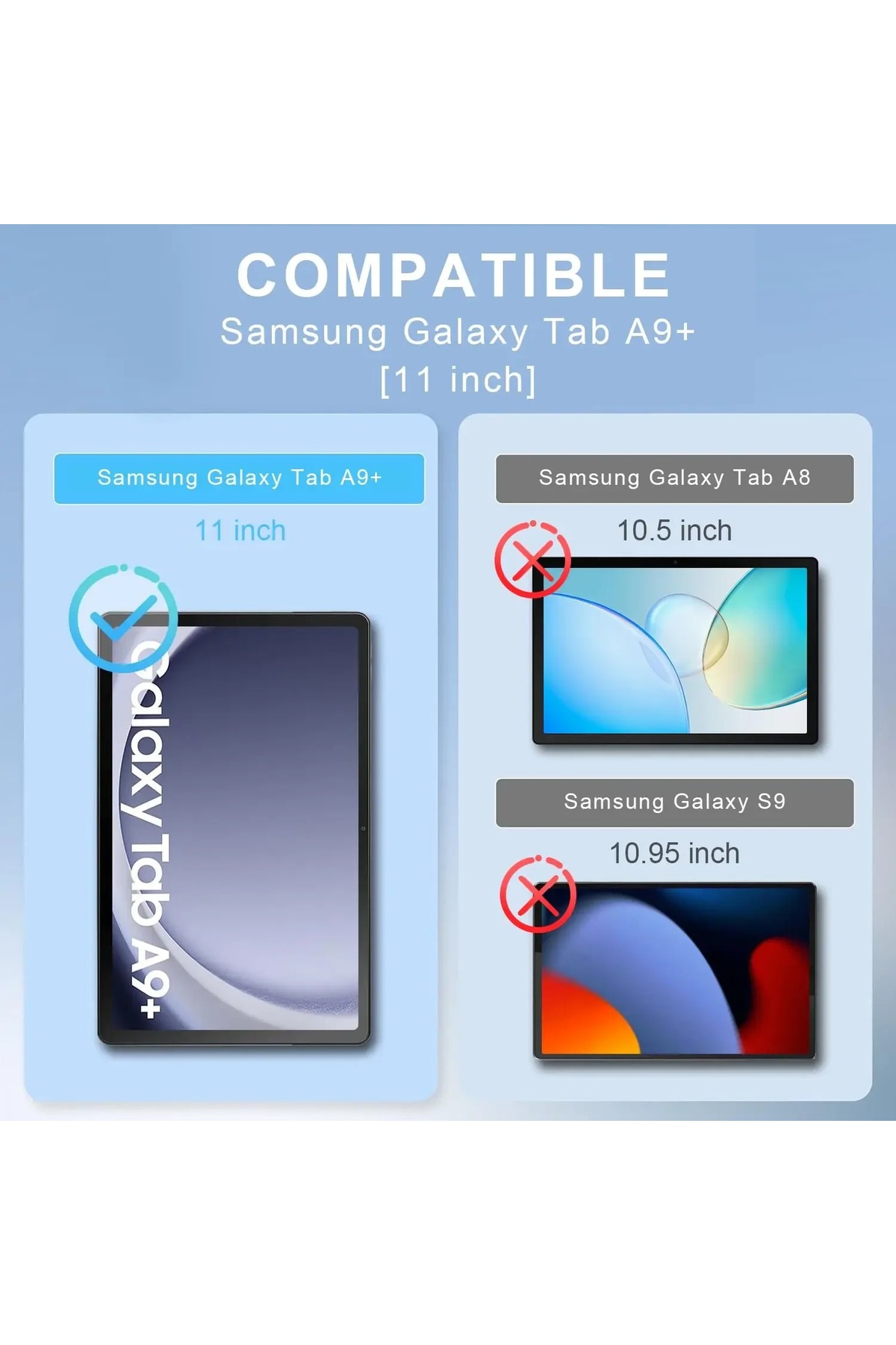 GoGoPlus Samsung Galaxy Tab A9 + Plus (11 inç) 2023 PU Wake Fonksiyonu ...