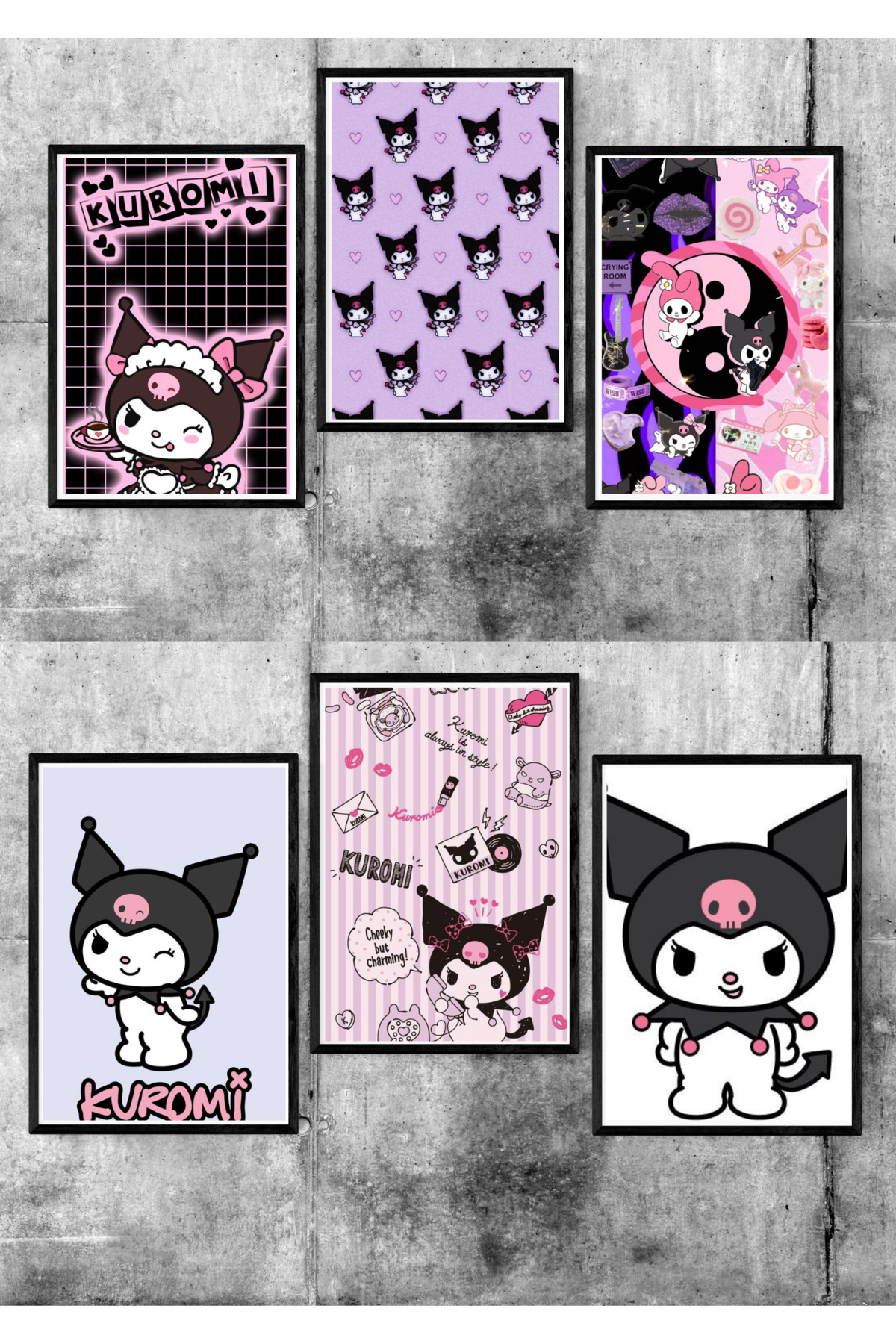 animeandyourworld Kuromi Poster 6 adet A4 boyutu 21*30 cm kuşe kağıt ...