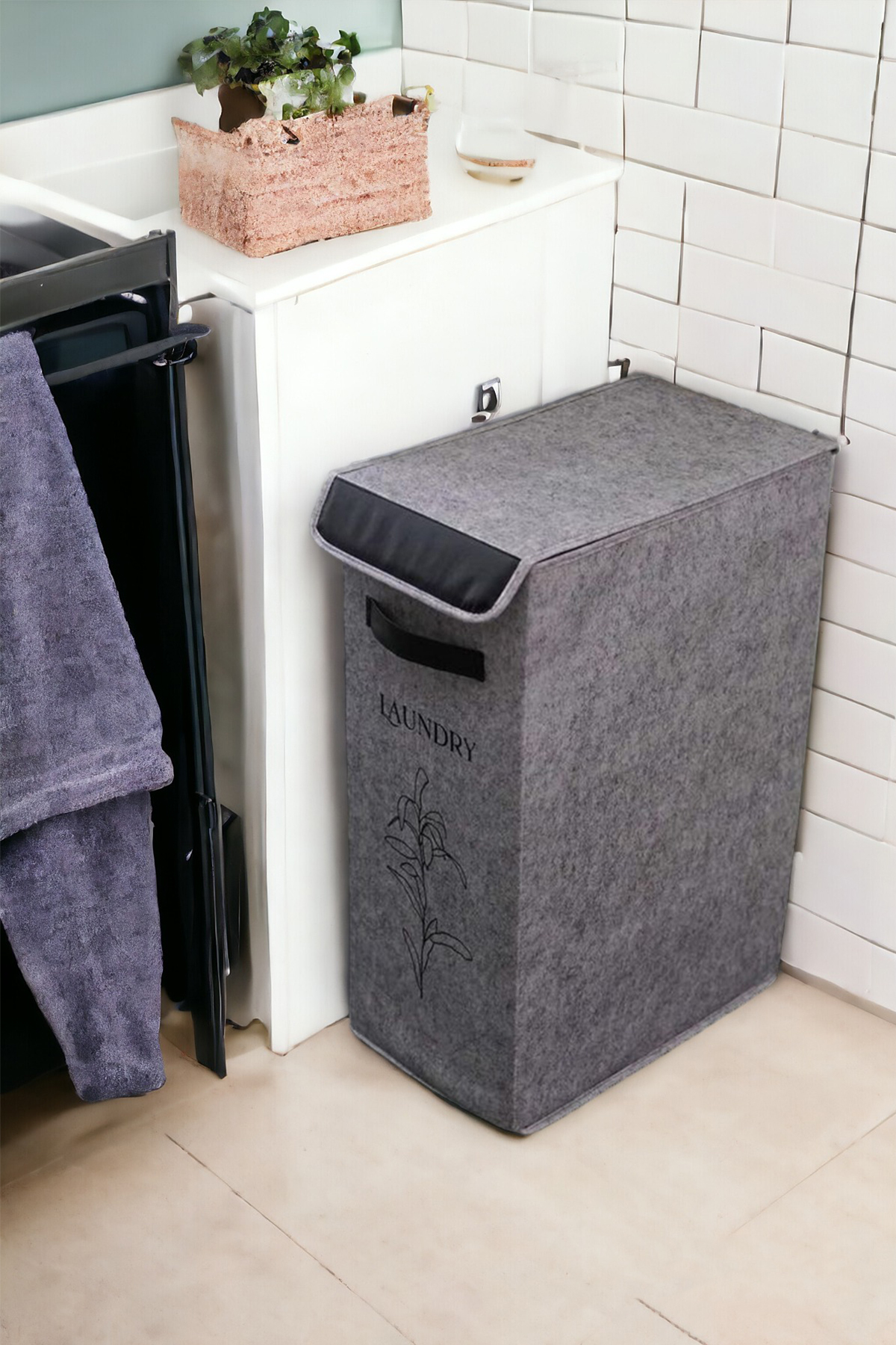 BYENS Kirli Çamaşır Sepeti Katlanır Sepet Banyo Selesi Katlanabilir ...