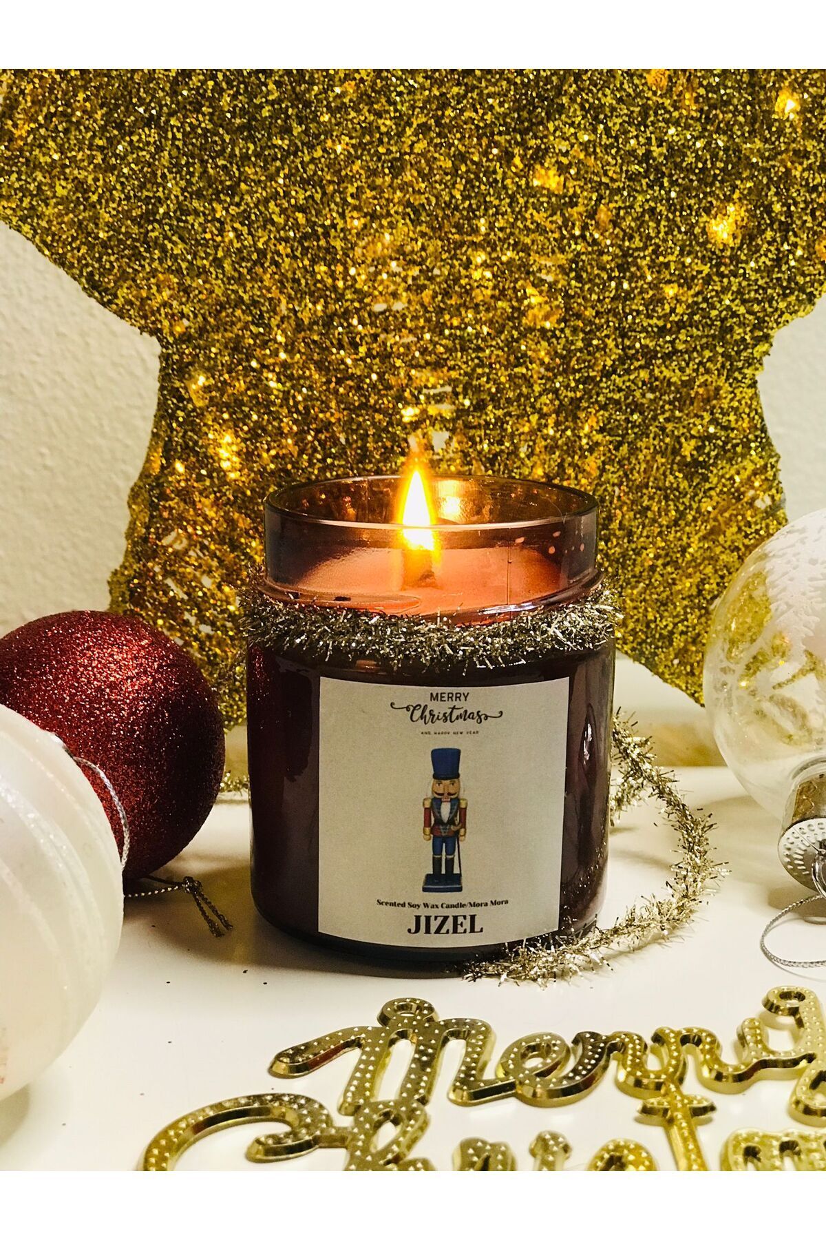 Jizel Dekoratif El Yapımı %100 Soya WAX Doğal Mora Mora Kokulu ...