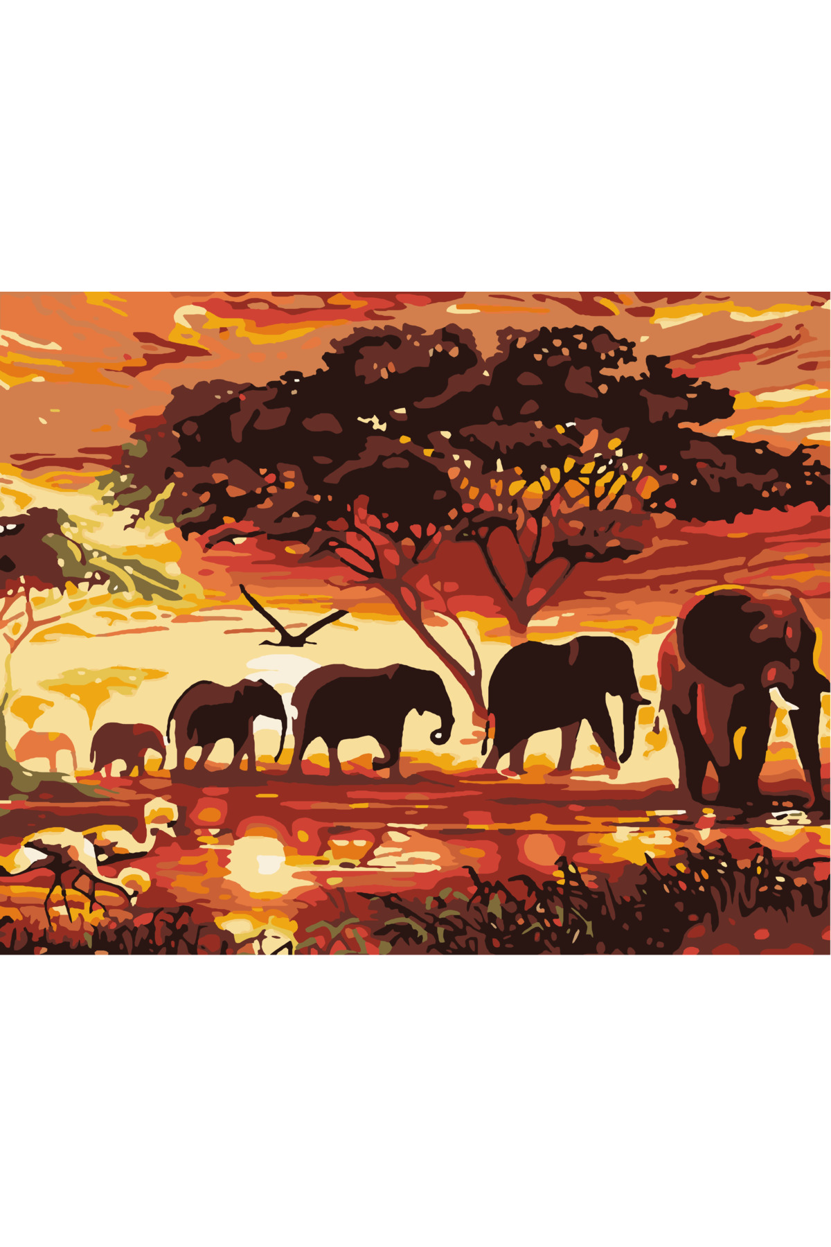 Lamba Cini Sayılarla Boyama Kasnaklı Tablo Seti Fırça Boya Dahil 40x50 ...