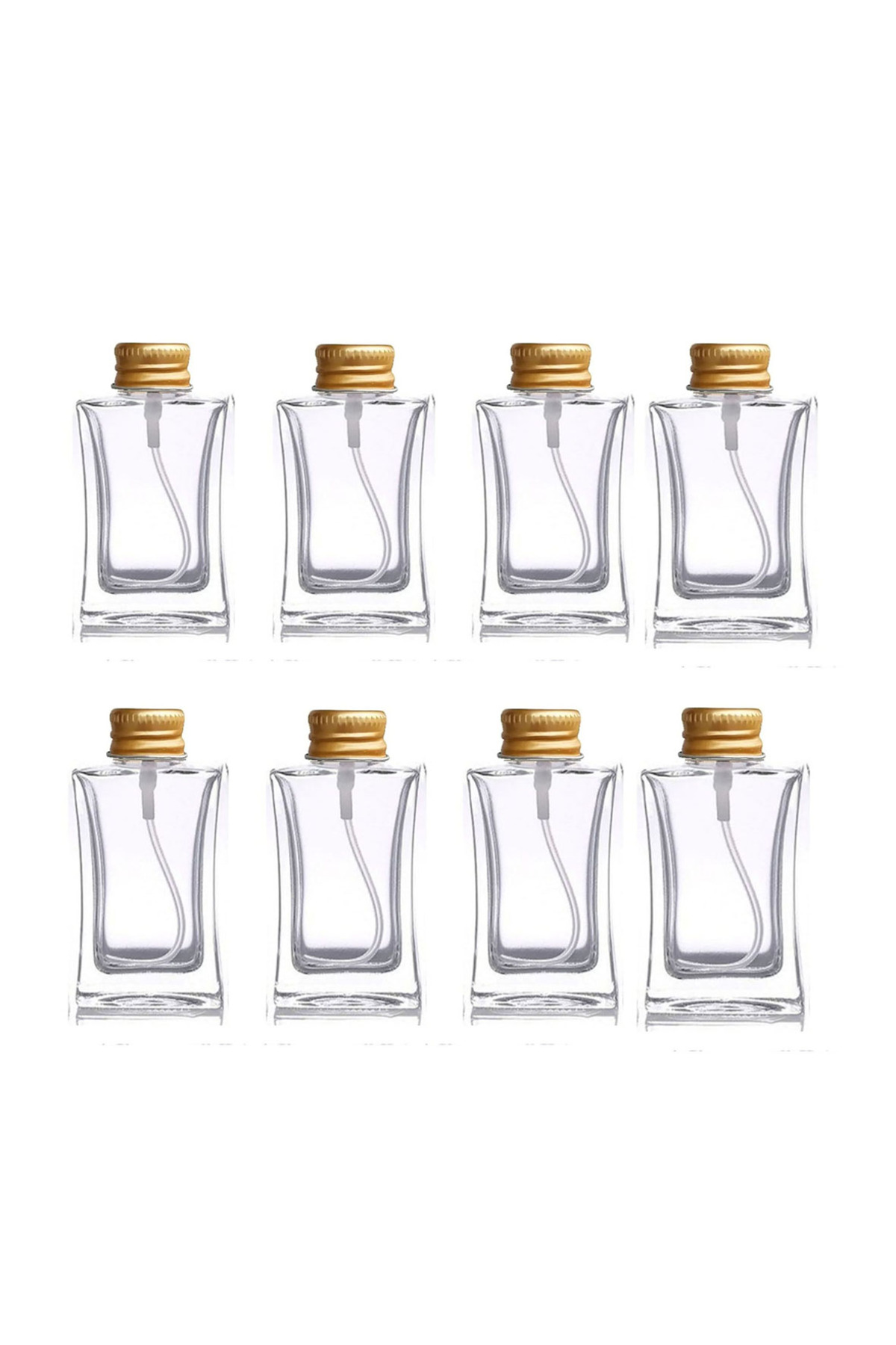 wellLine 8 Adet 50ml cam Küçük Gold Kapak Oda Kokusu Şişesi 8x50ml ...