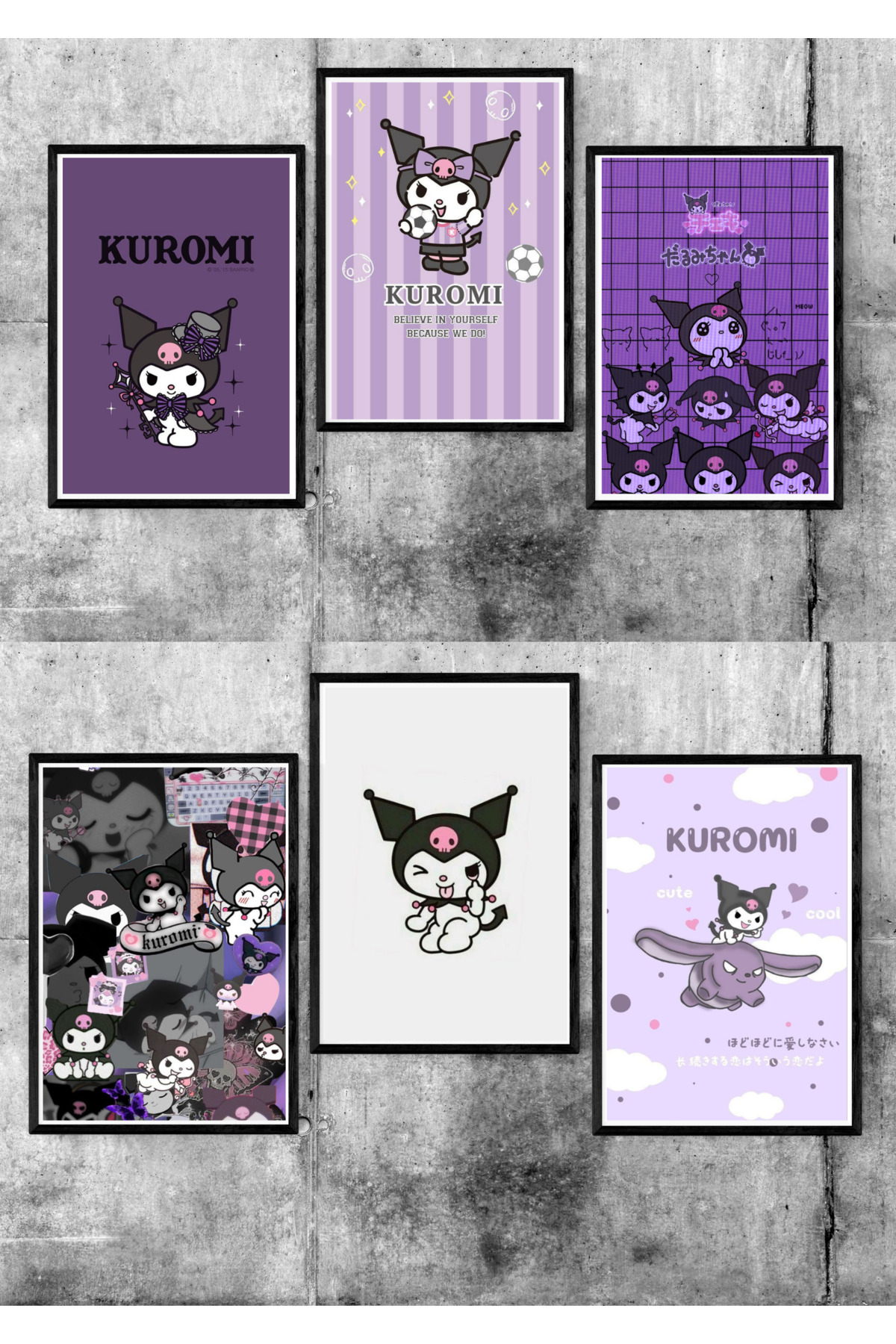 animeandyourworld Kuromi Poster 6 adet A4 boyutu 21*30 cm kuşe kağıt ...