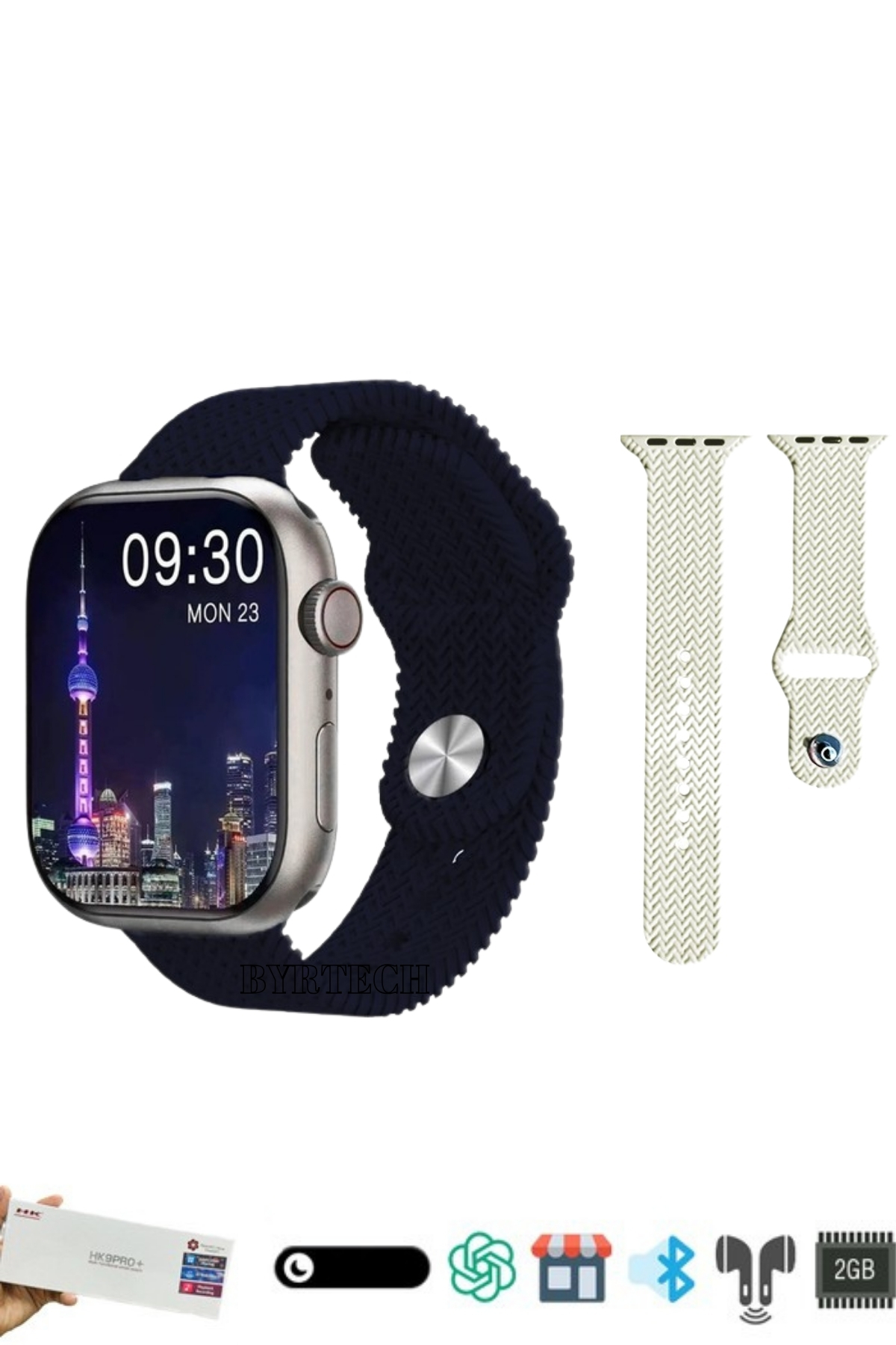 BYRTECH Hk9 Pro Plus Yapay Zeka Destekli Chat Gpt 2 Gb Dahili Hafıza Dinamik Adalı Watch 9 ...