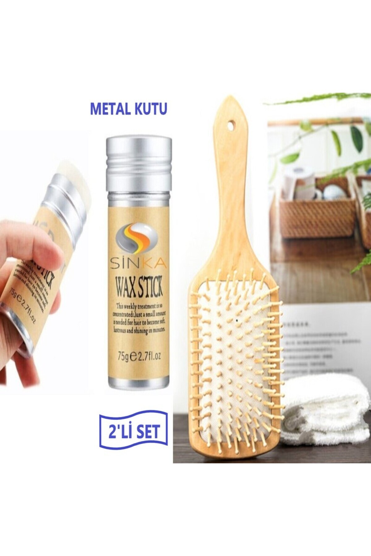 SİNKA Hair Stick Wax Saç Sabitleyici 75 gr Unisex Ultra Etkili + Büyük ...