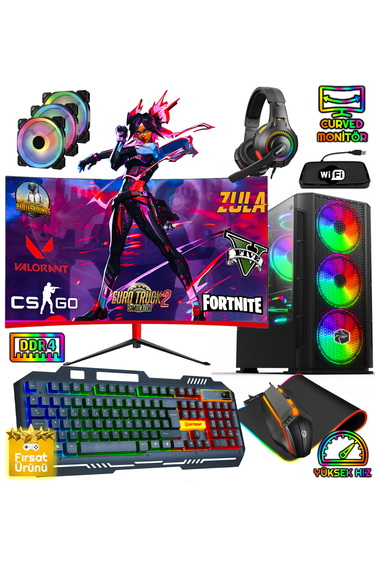 BigGameX VENOM GTX18 İ5 10400F 32GB Ram 512GB M.2 SSD RX 6600XT 23.8 ...