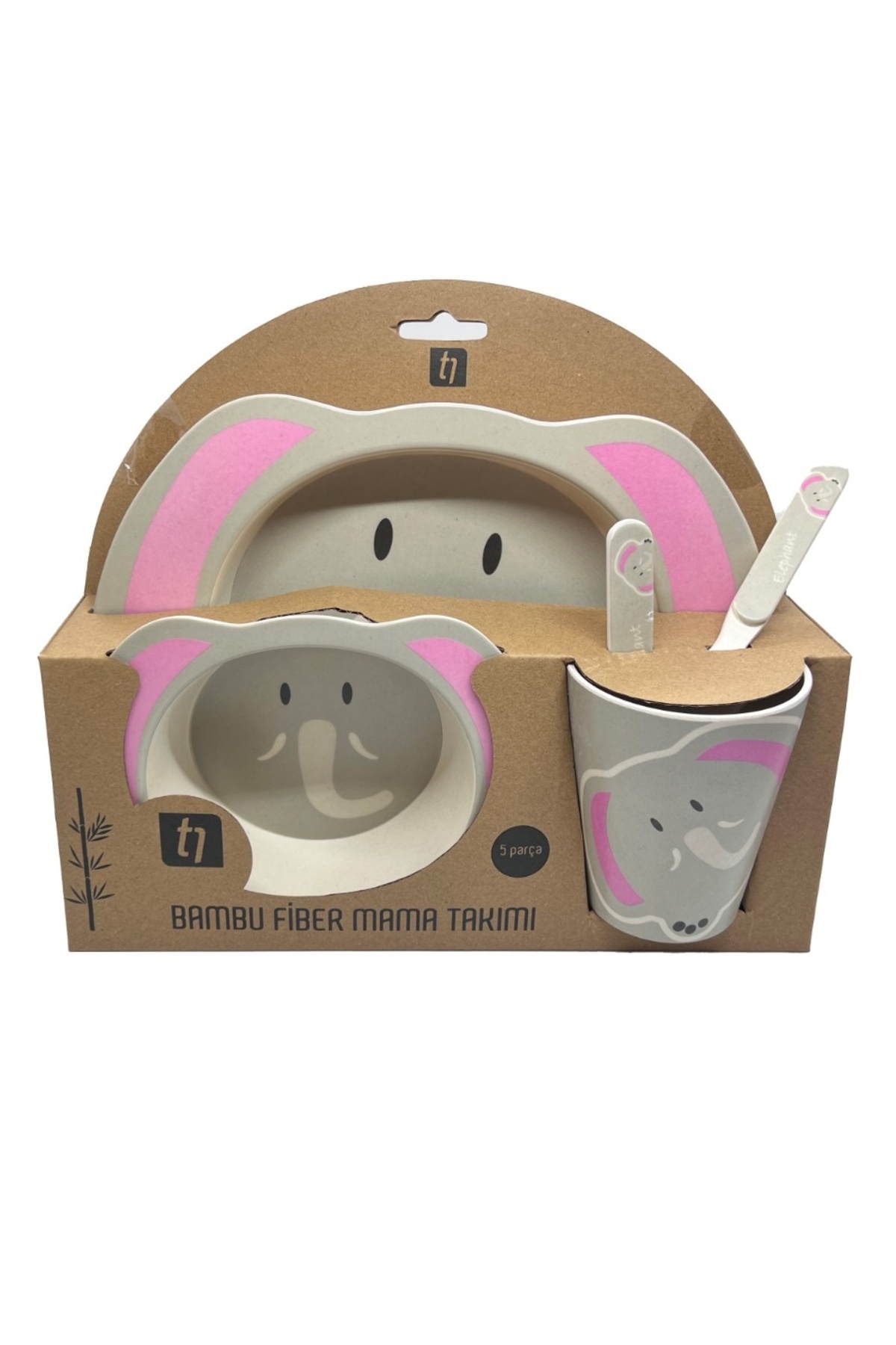 Tohana Bambu Fiber Bebek Mama Takımı Fil Desenli - Bebek Çocuk Organik ...