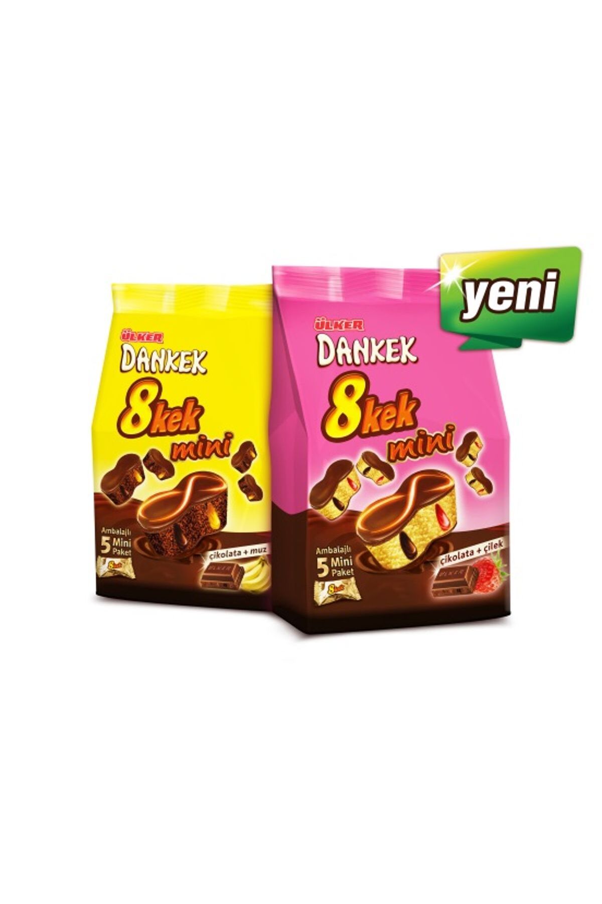 Ülker Dankek Mini 8 Kek Muzlu 80 Gr & Dankek 8 Kek Çilekli 80 Gr ...