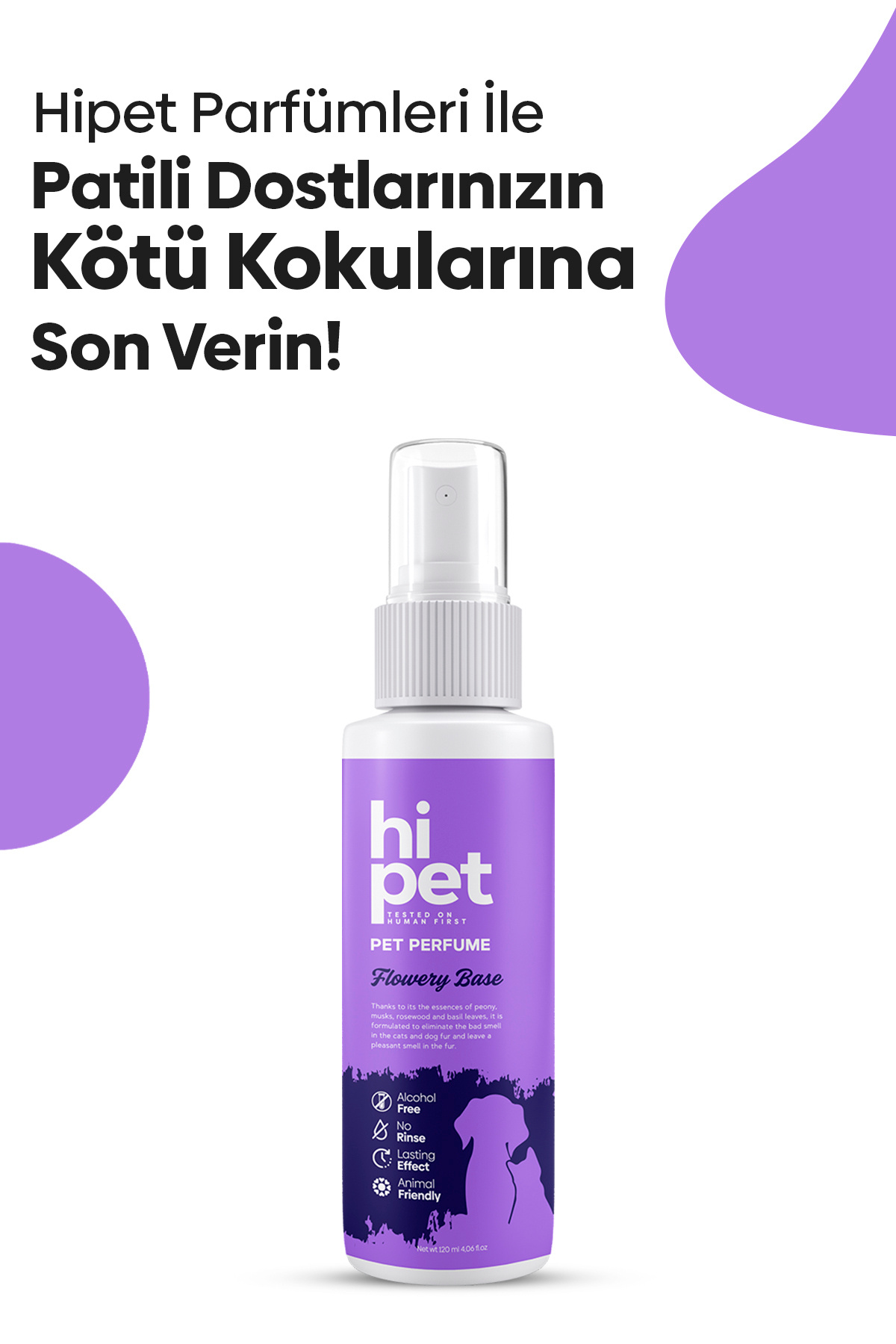 HiPet Flowery Base Köpek Parfüm 120 ml Fiyatı, Yorumları - Trendyol