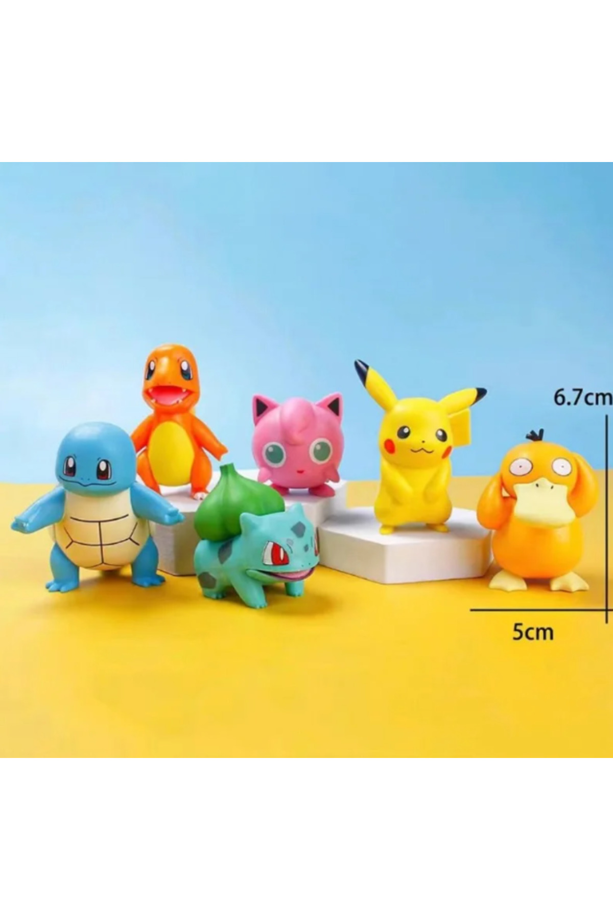 NETAVANTAJ Pokemon Pikachu Anime Psyduck Bulbasaur 6 Parça Koleksiyon ...