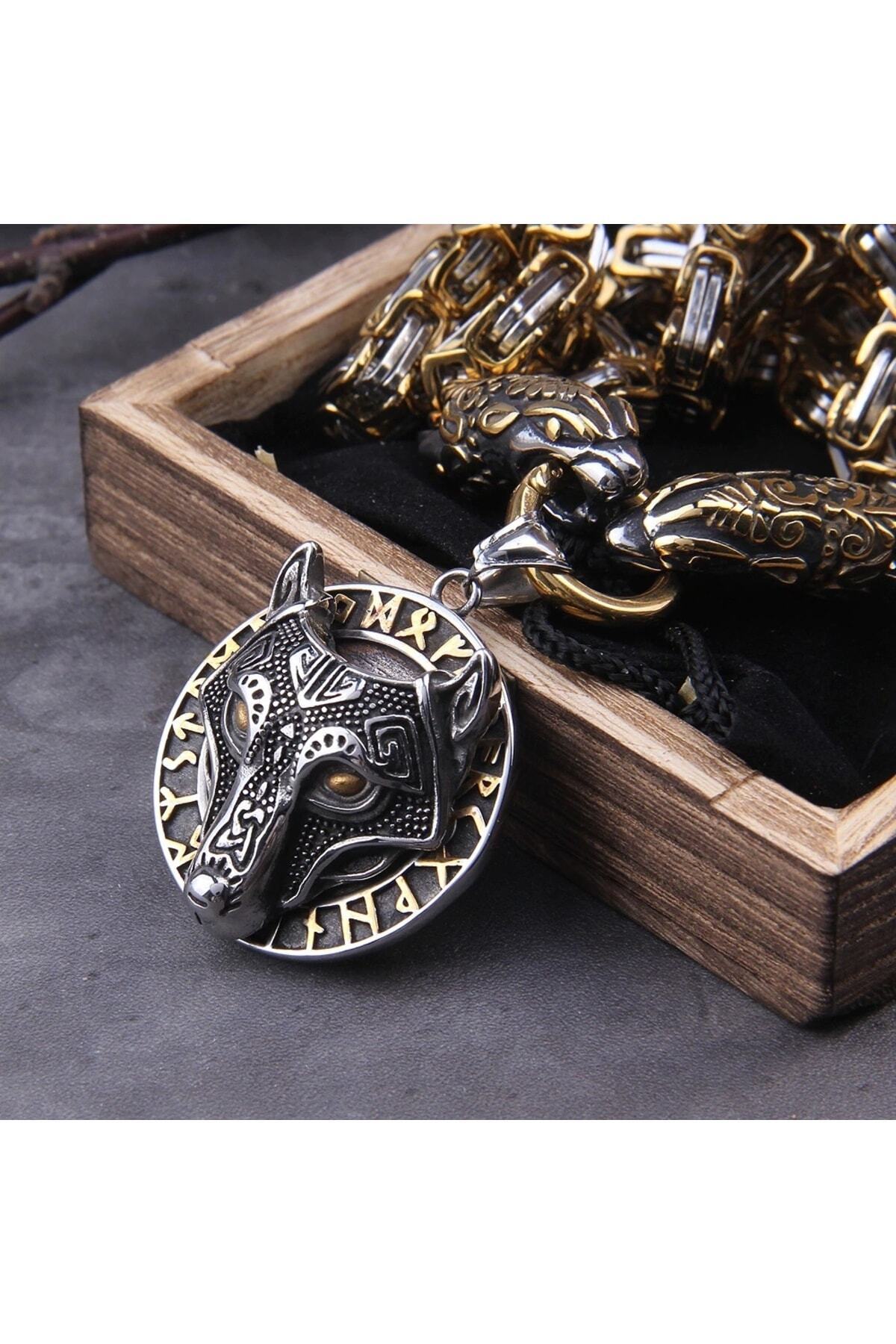 Viking Kurt Kafası Iskandinav Motifli Fenrir Thor Mjollnir & Kral ...