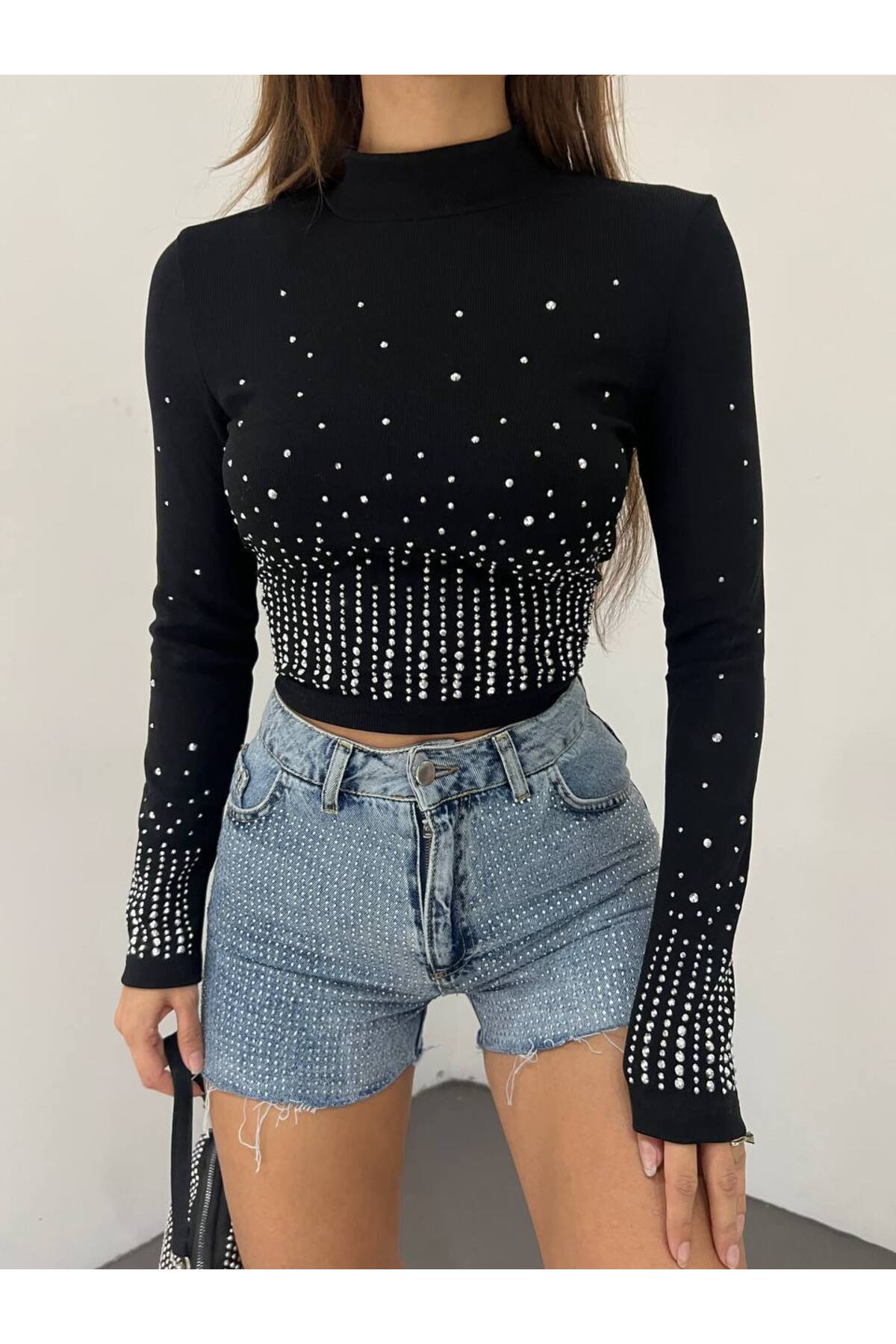 SHEYMA Siyah Taş Detaylı Fitilli Bluz Fiyatı, Yorumları - Trendyol