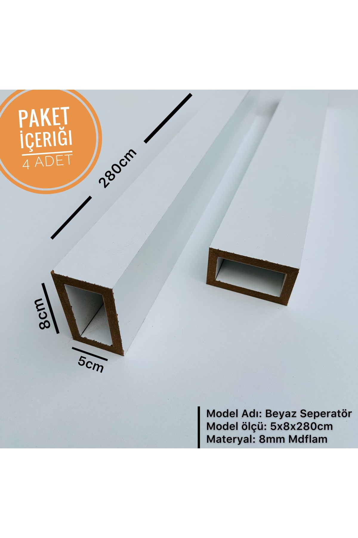 DekorVar (4 ADET) Beyaz 5cm X 8cm X 280cm Seperatör Bölme Fiyatı ...