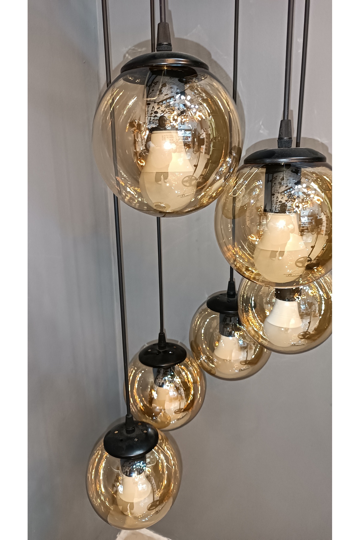 ZM AYDINLATMA 9lu glob camlı sarkıt avize Fiyatı, Yorumları - Trendyol