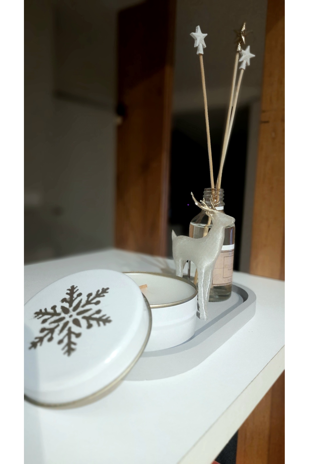 EYA STUDİO 4 Parça Mumlu Dekoratif Mum Seti-mum-ortam Kokusu-geyik ...