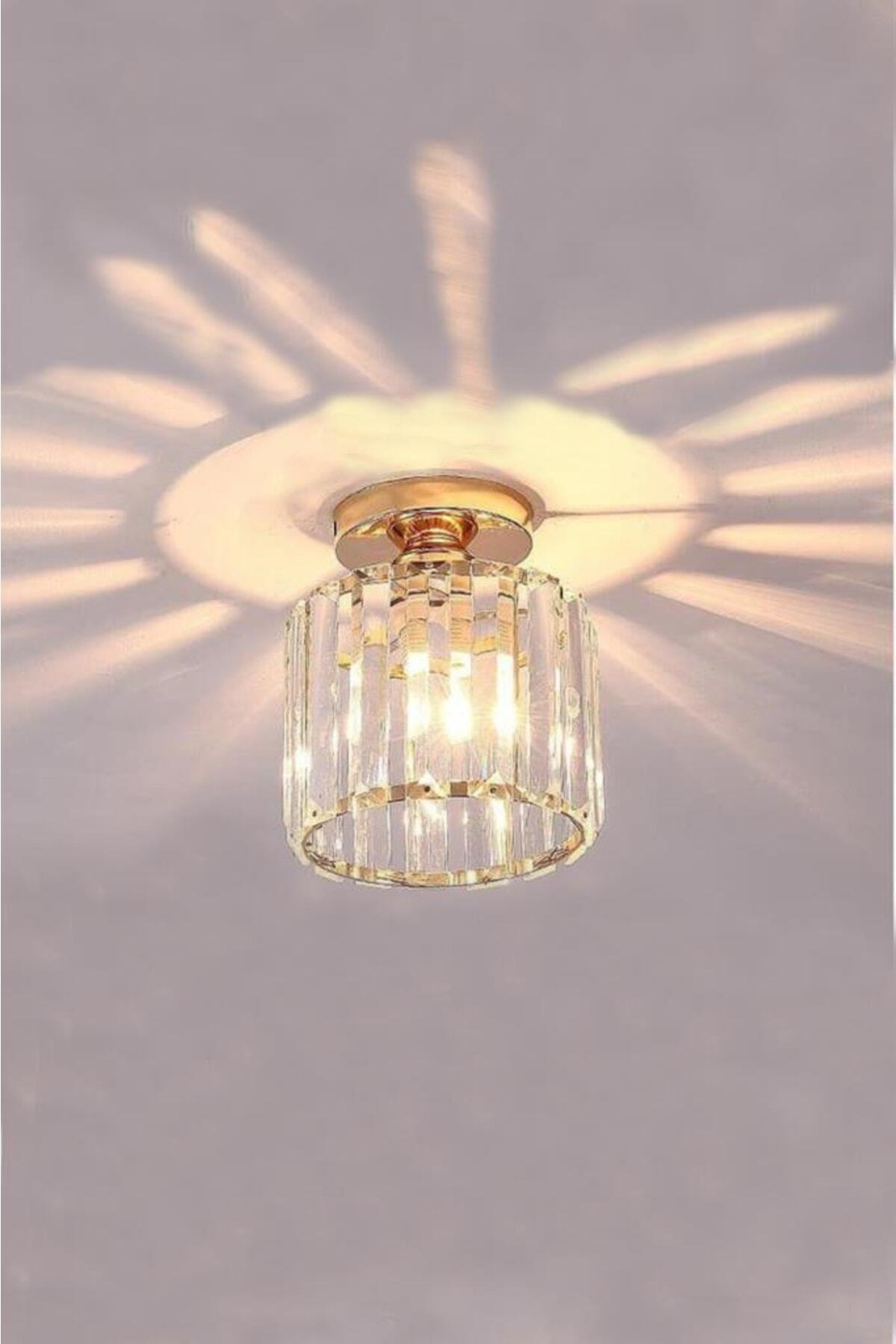 İstanbul Avize Plafonyer Tavan Gold Y-12 Kristal Taşlı Avize Fiyatı ...