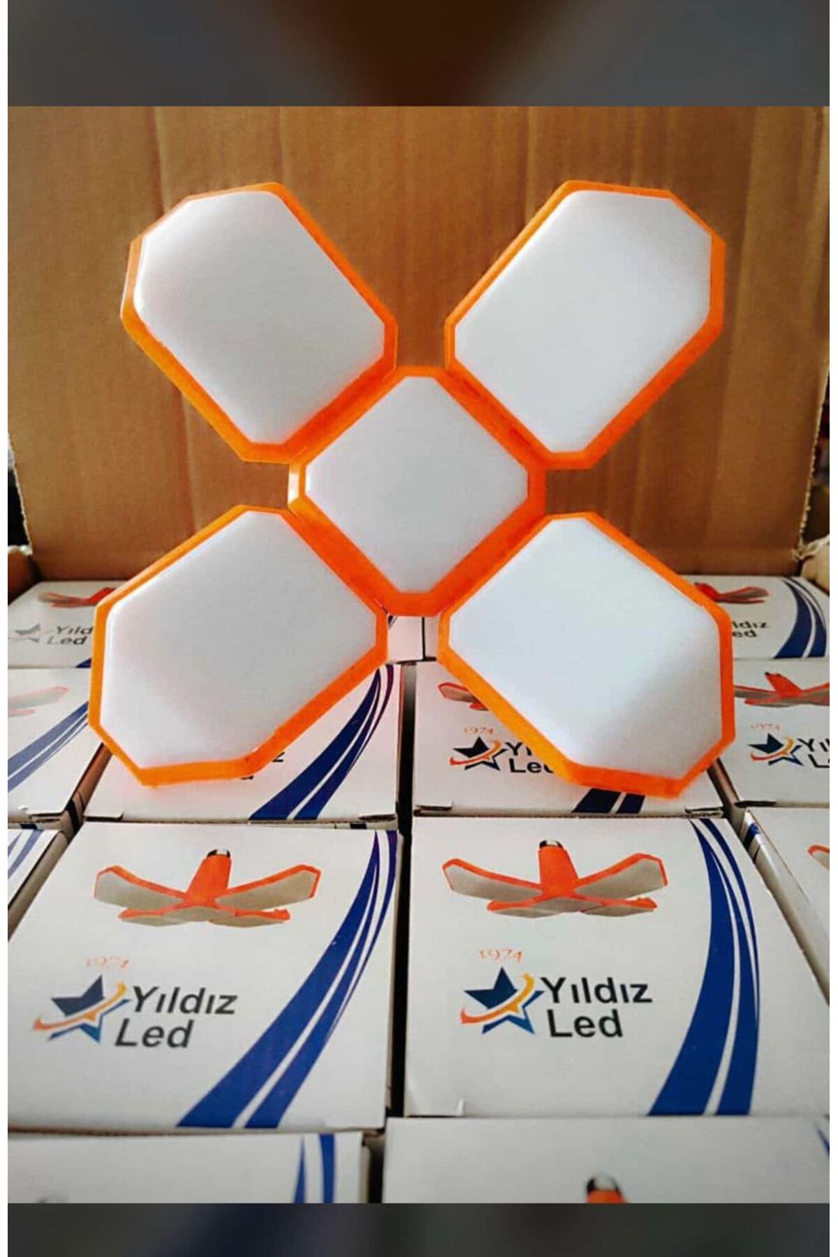 ÇOKAN Yıldız Led 4 Kanatlı Pervane Led Ampul Renkli Çerçeveli Beyaz ...