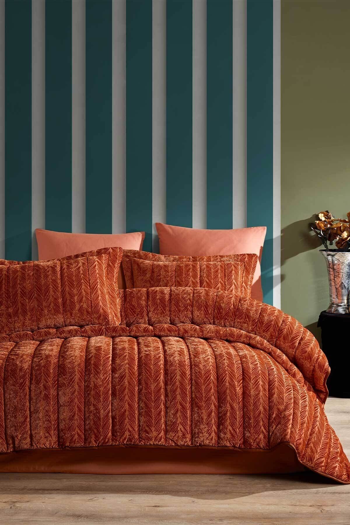 Elart Comfort Yeni Nesil Uykuseti - 3 Parça Velvet Tarçın (230x220cm ...