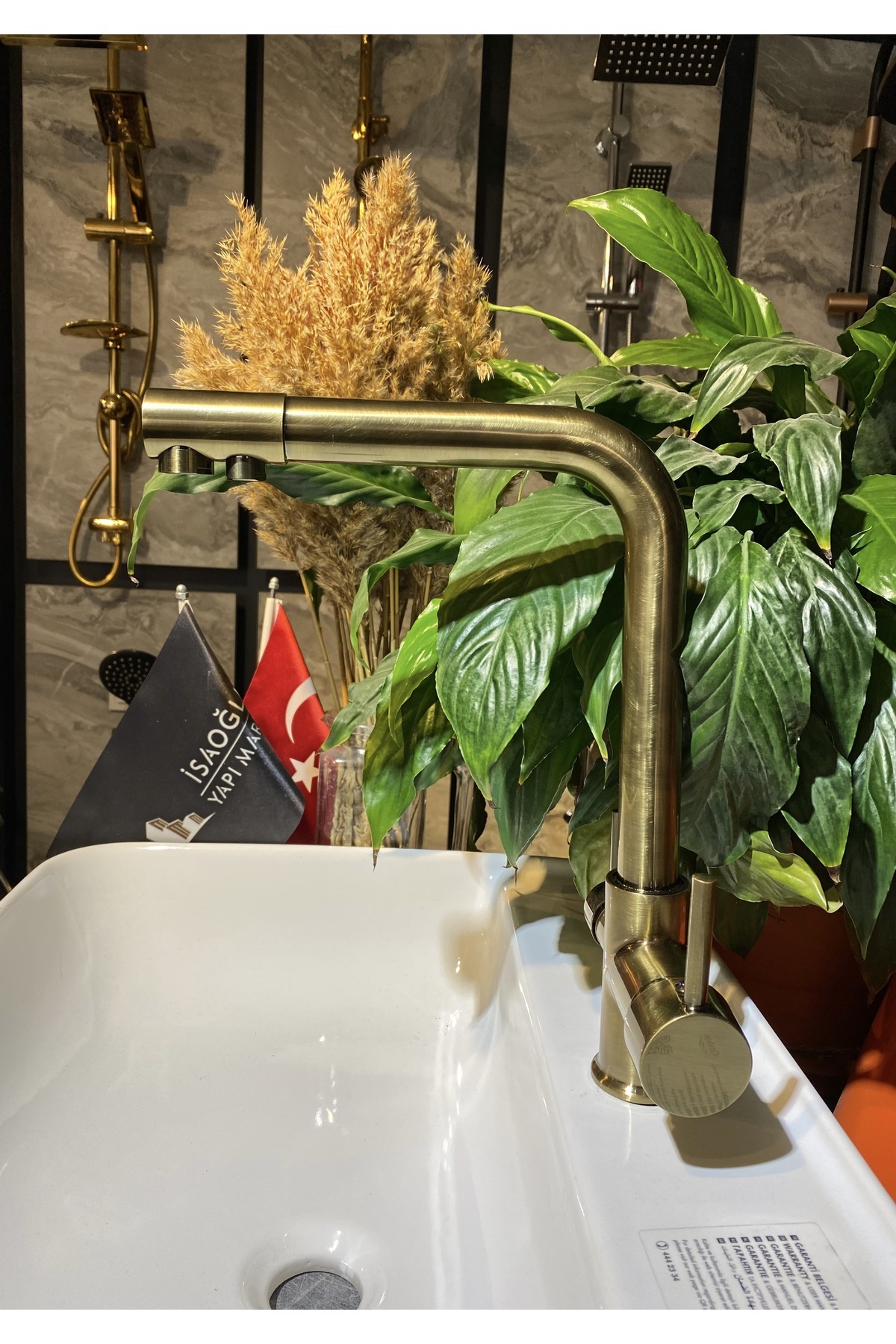 İSAOĞLU YAPI Antik Gold Arıtmalı Batarya Mat Gold Arıtıcılı Evye ...