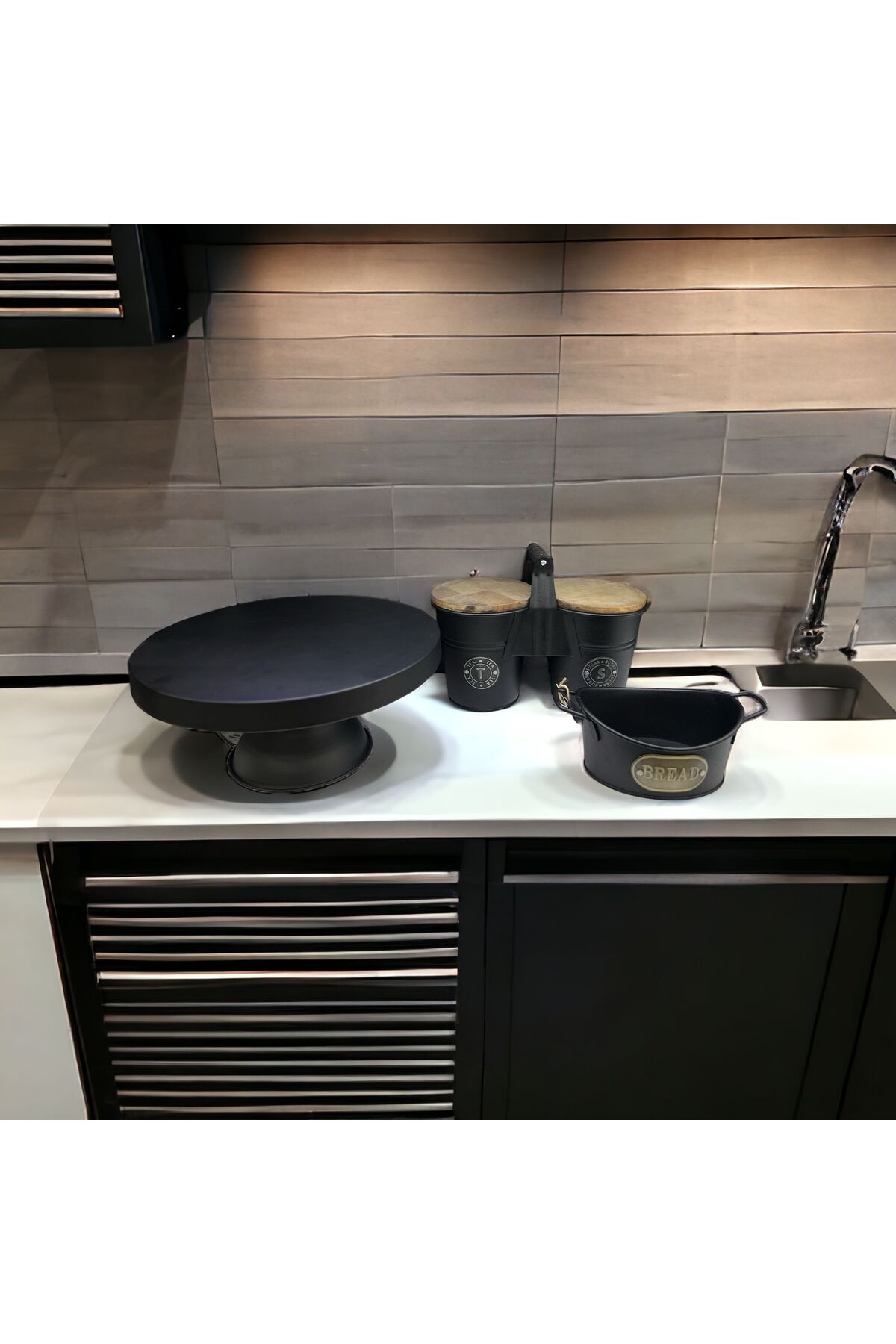 LUCKYHOMES Özel Üretim Modern Country Mutfak Set ( Kek Tabağı , Çay ...