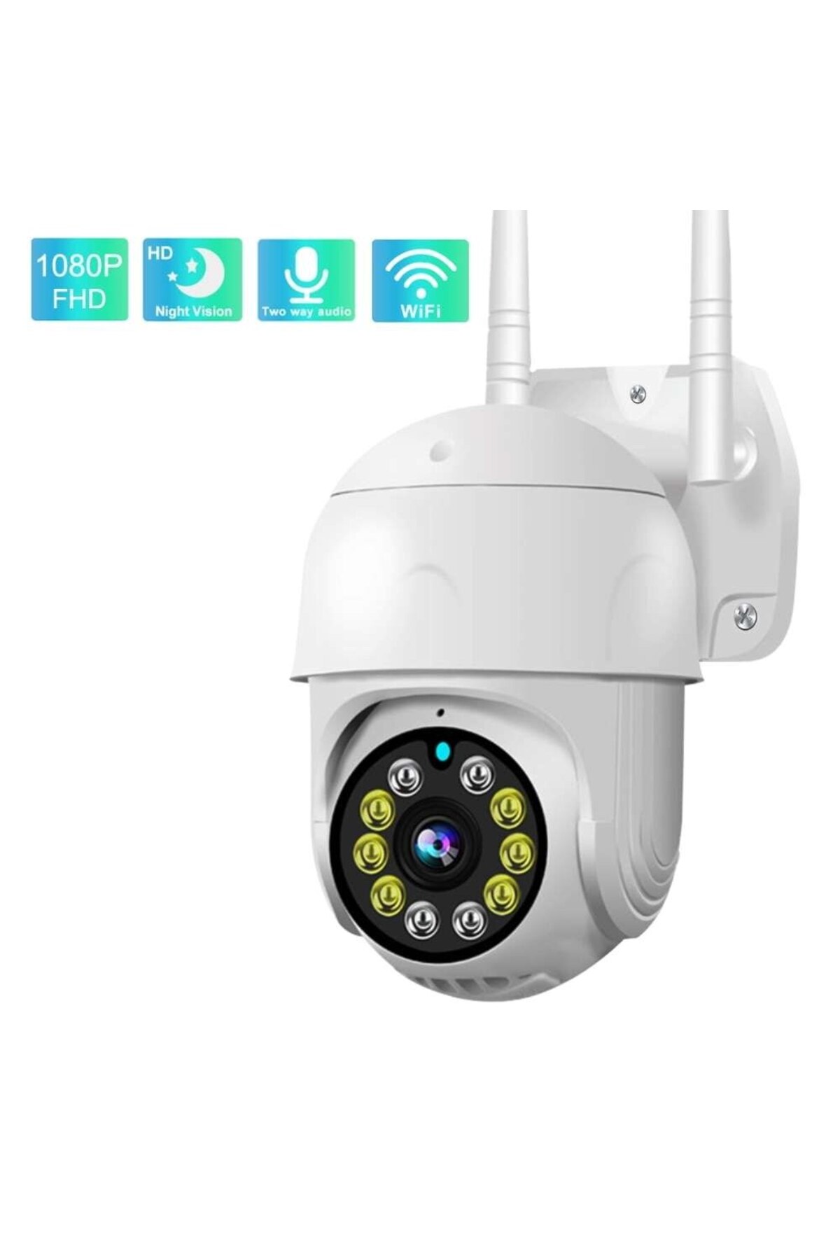 qasul 360 Dönebilen Kablosuz Wifi Ip Kamera Gece Görüşlü Hareketli Dış Mekan Kamera Hareket ...