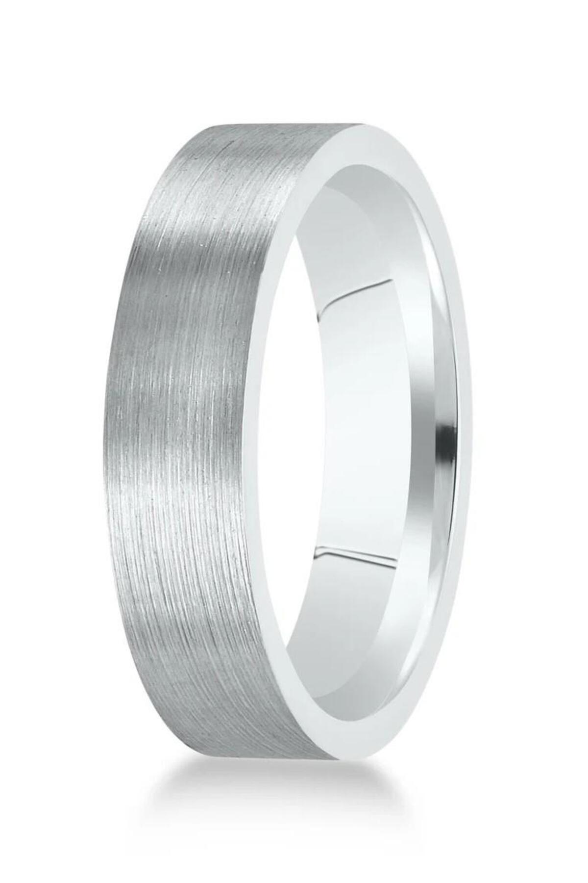 Takı Dükkanı 6mm Mat Düz Model Unisex Kadın Erkek Çelik Alyans Yüzük ...