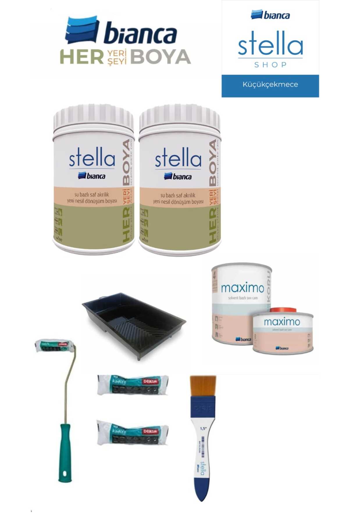 Bianca Stella Banyo Boyama Seti 2 Lt Bianca Stella, 0.5 Kg Maximo Ve ...