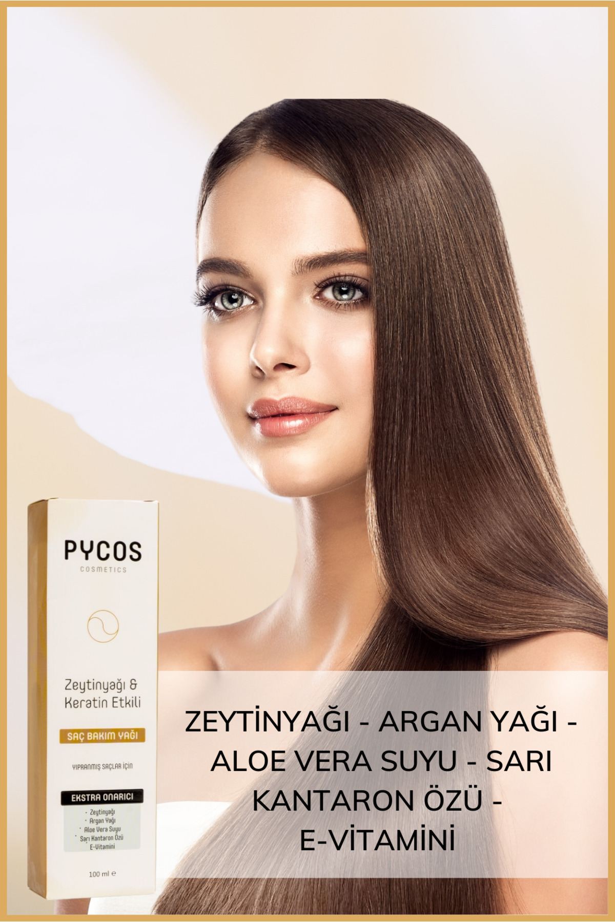 PYCOS COSMETICS Zeytinyağı-Keratin-Argan Yağı Etkenli Besleyici ve ...