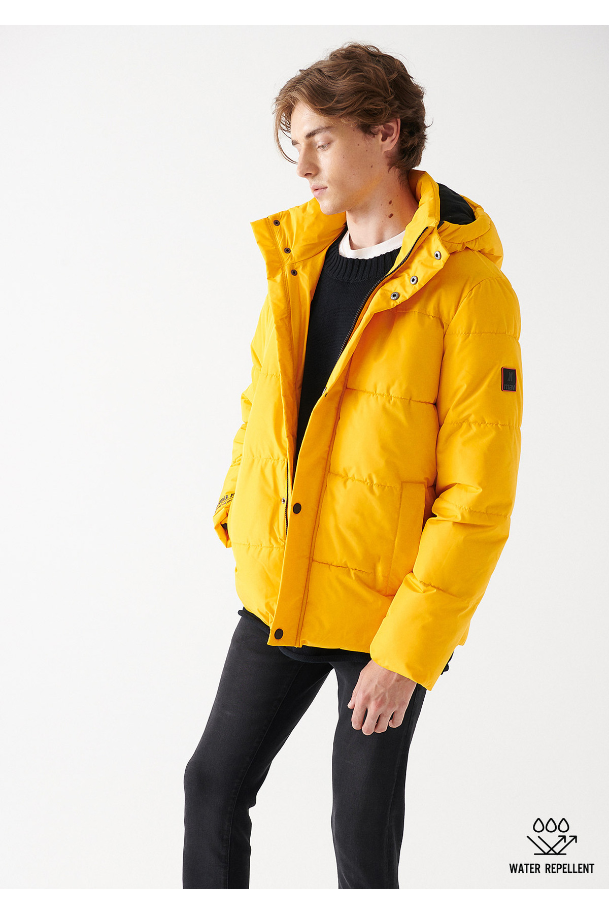 Mavi Kapüşonlu Sarı Şişme Mont 0110042-71323 Fiyatı, Yorumları - Trendyol