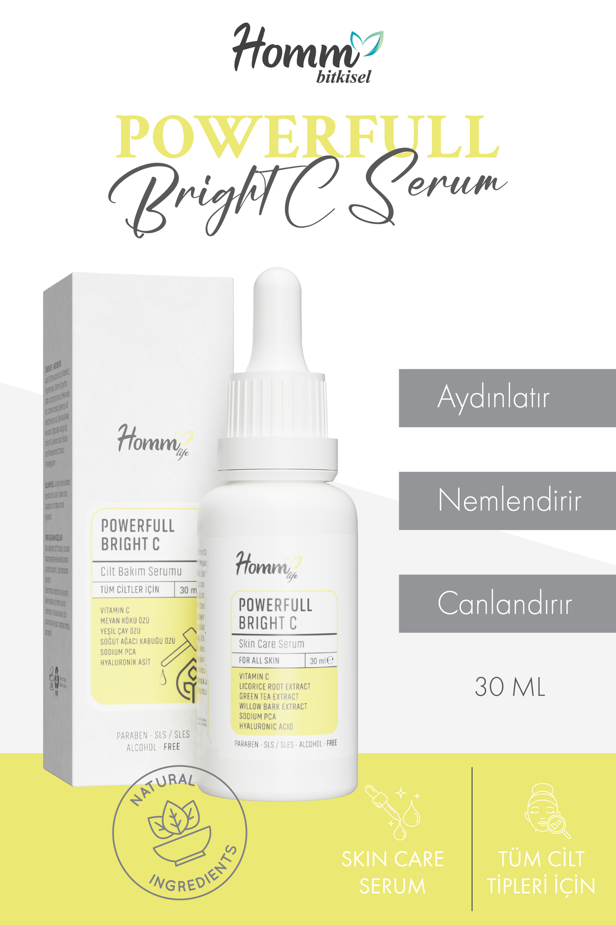 Homm Life POWERFULL BRIGHT C SERUM - 30 ML - Fiyatı, Yorumları