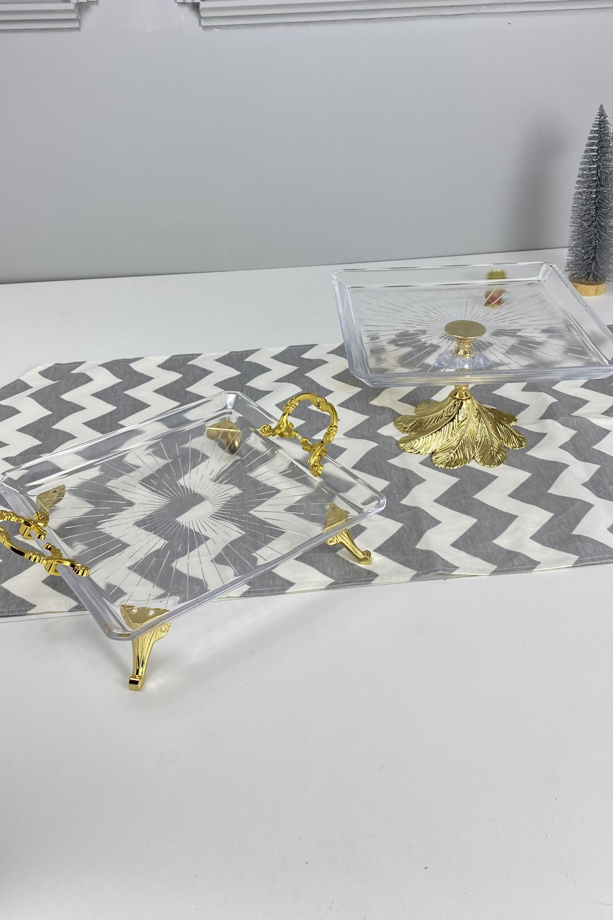 MAY HOME Madlen Kare 2'Li Sunumluk Tabak Seti & Yemek Pasta Kurabiye Sunumluğu Fiyatı, Yorumları ...